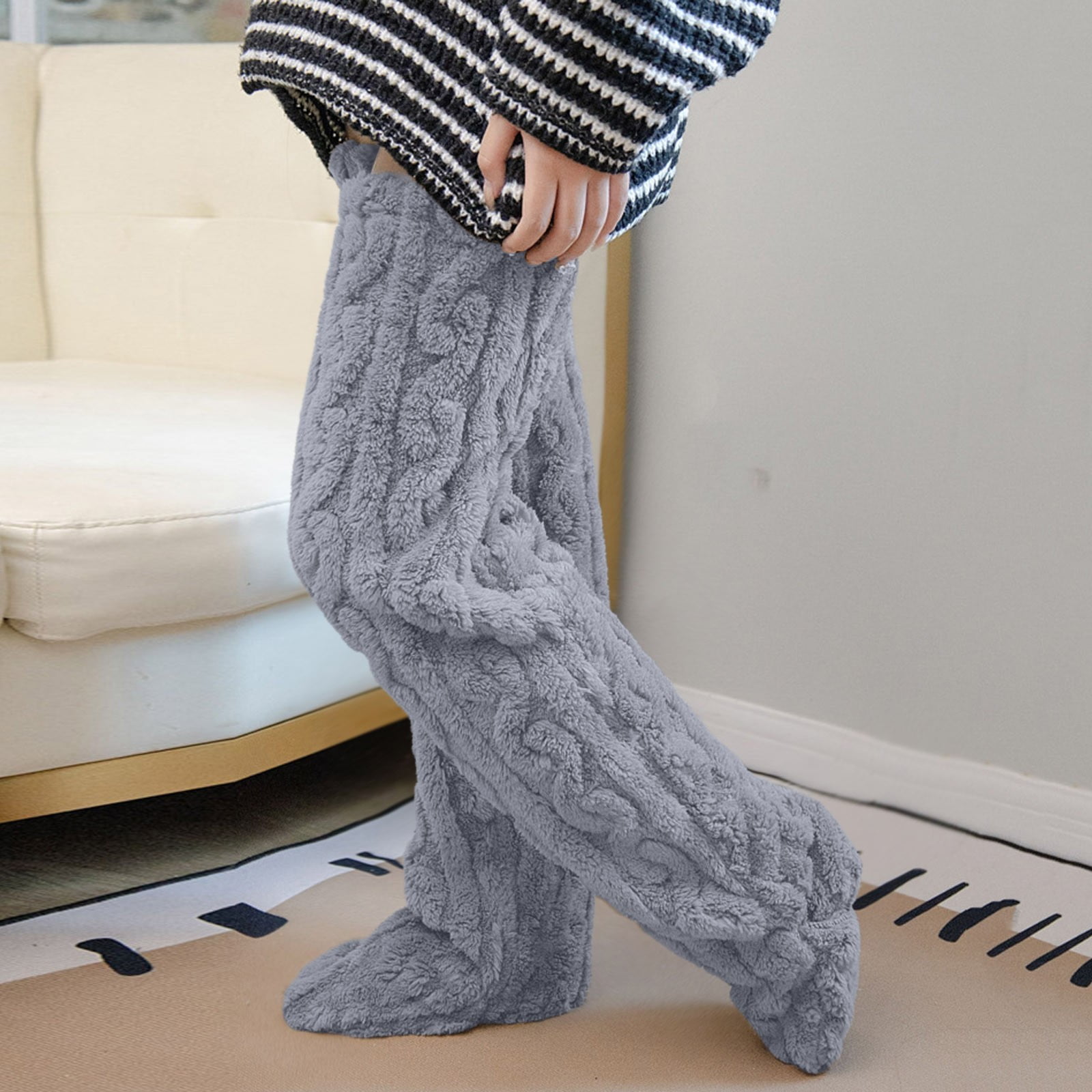 BAODANN Winter Warm Socking Leg Cover Home Knee Socks Thick Woolen ...