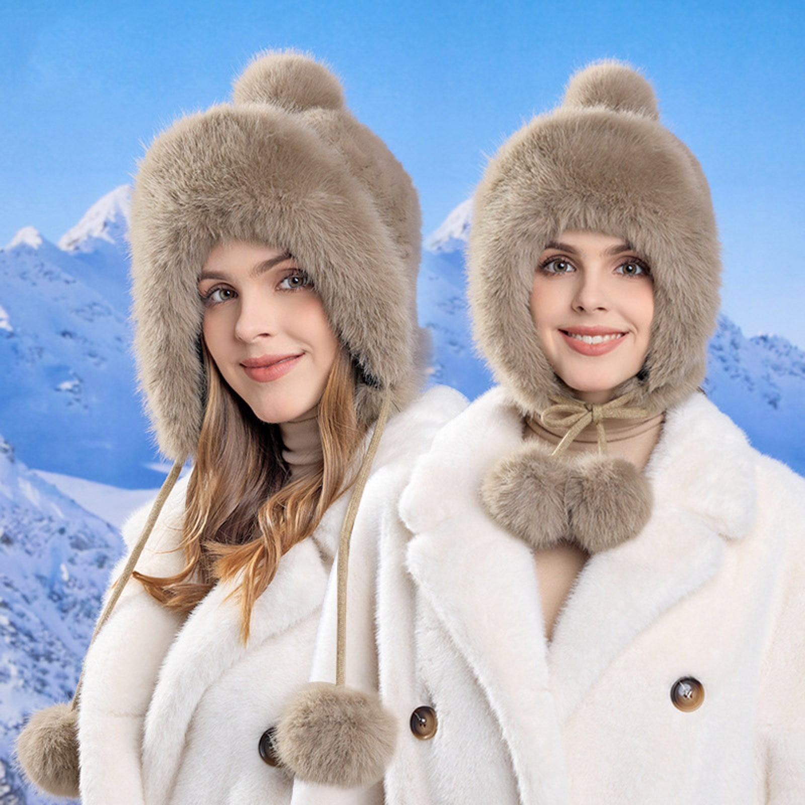 BAODANN Woman Knit Hats For Women Winter Warm Knit Cap With Pompom ...