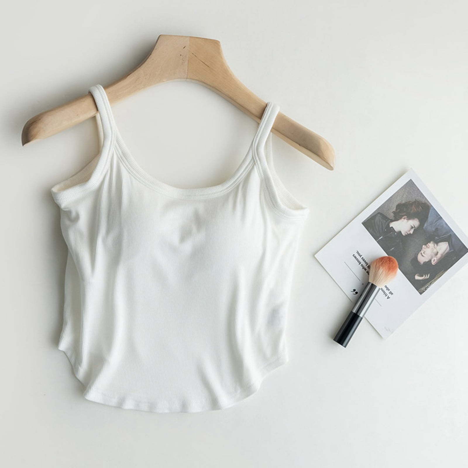 BAODANN Women Camisole Solid Color Summer Beautiful Camisole Chest Pad ...