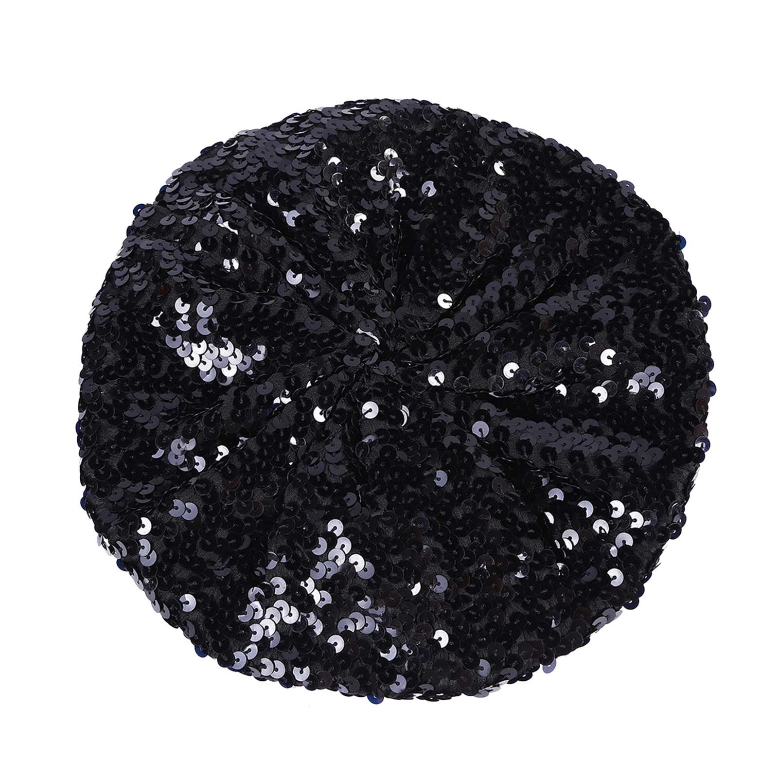 BAODANN Women Fashion Sparkling Sequins Beret Colorful Cap Nightclub ...