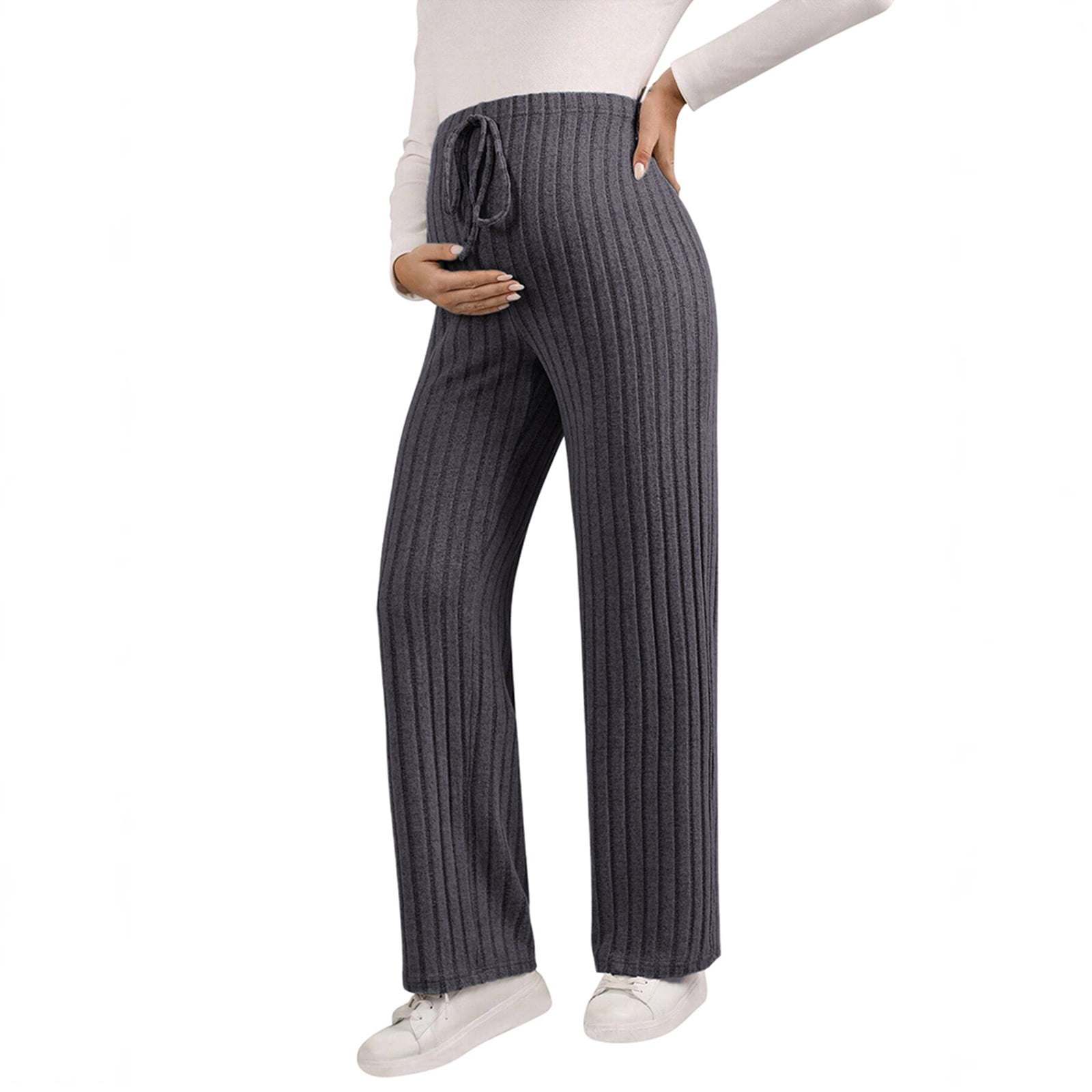 BAODANN Women Maternity Casual Elastic Hight Adjustable Waist Knitting ...