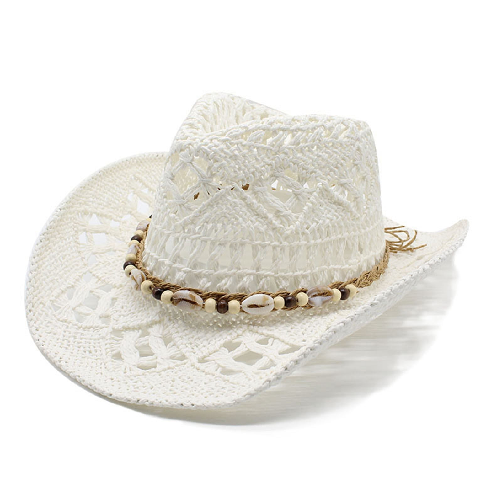BAODANN Women Men Summer Western Cowboy Hat Shapeable Straw Hat ...