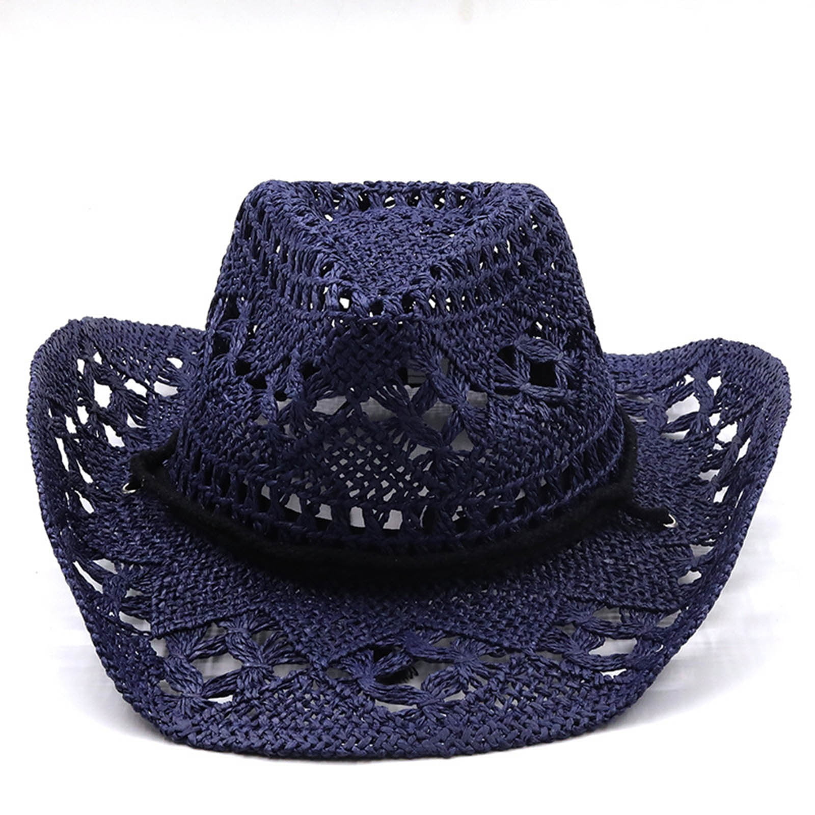 BAODANN Women Men Summer Western Cowboy Hat Shapeable Straw Hat ...