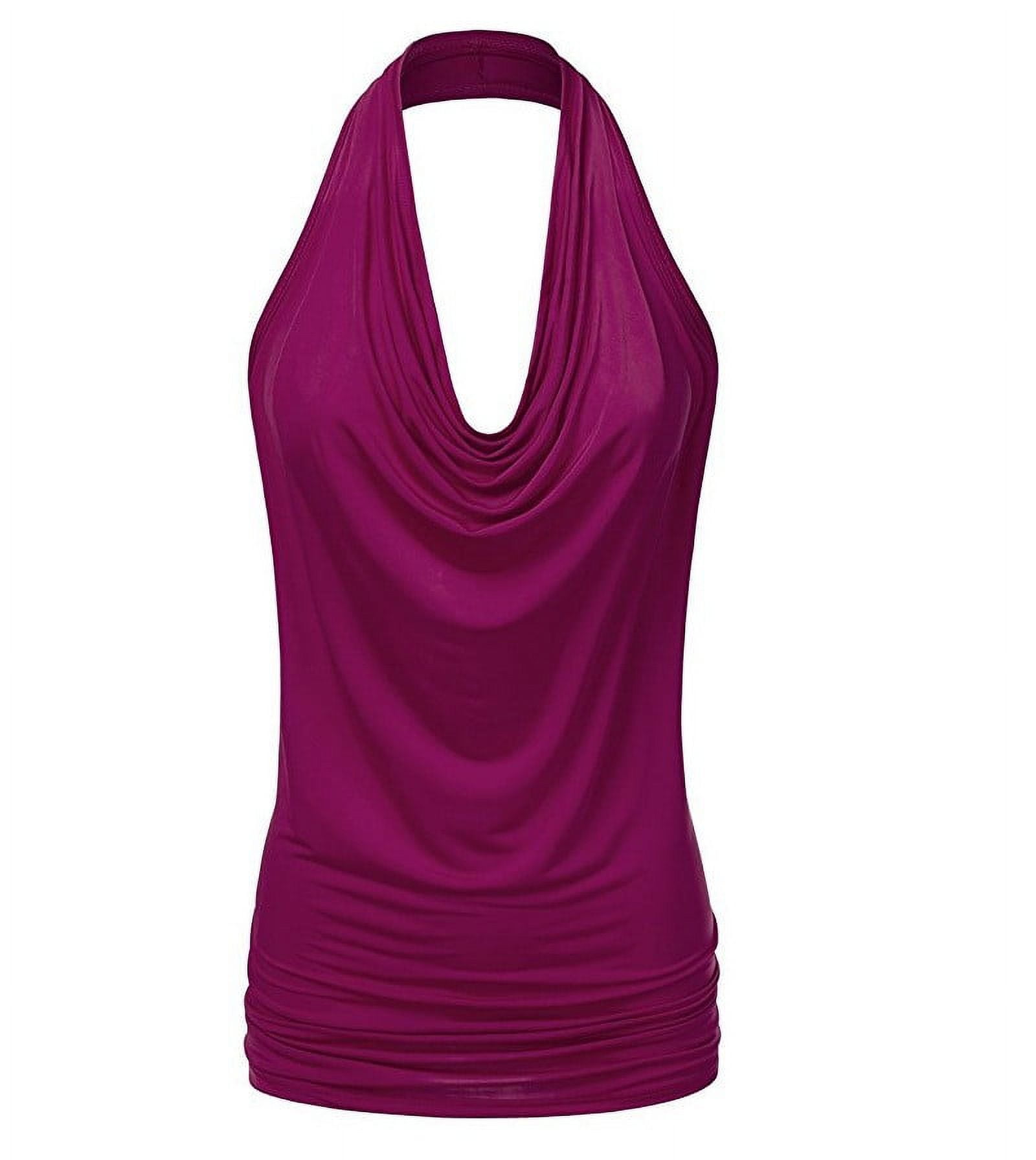 BAODANN Women Sexy Drape Cowl Neck Tank Backless Tops for Women plus ...