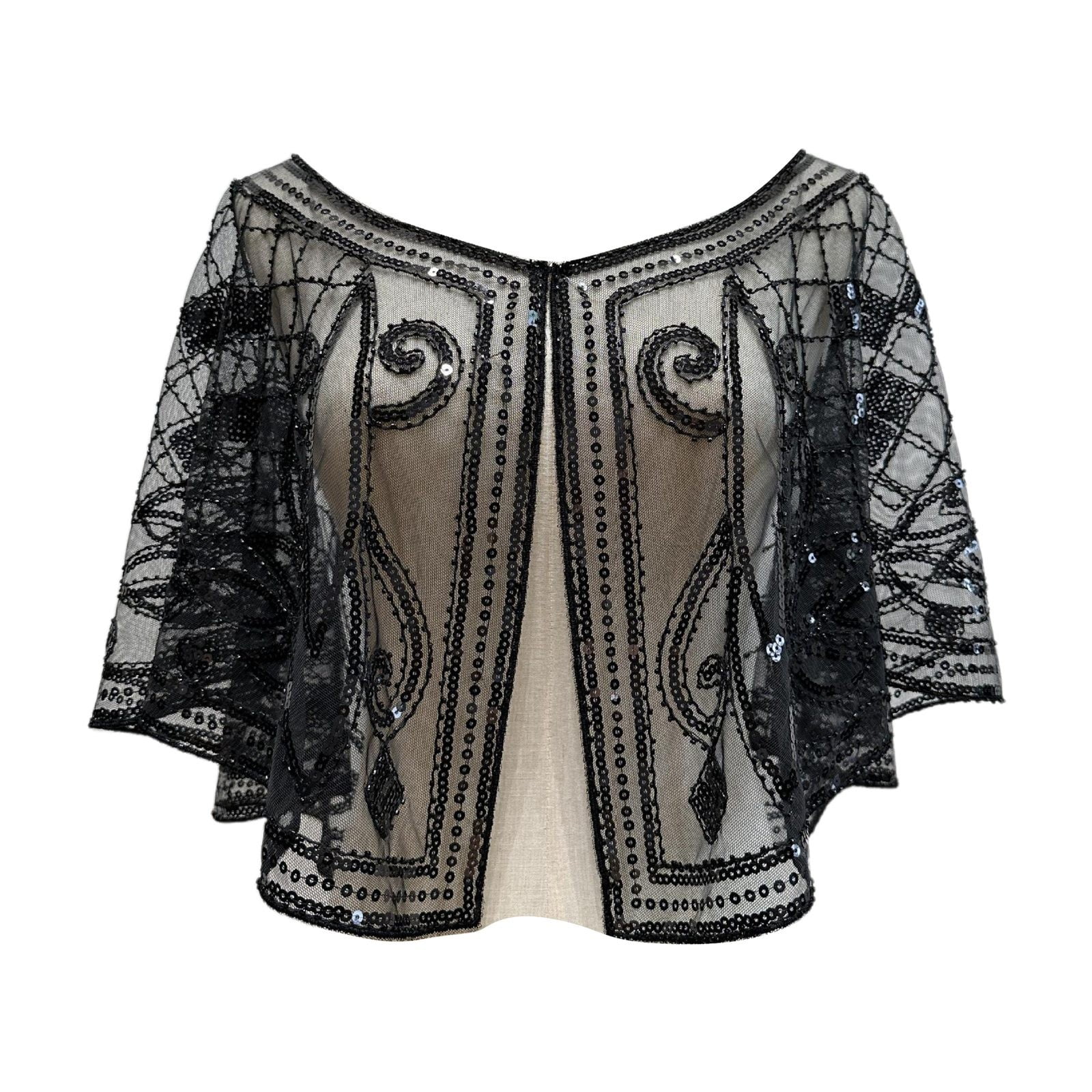 BAODANN Women's 1920s Flapper Shawl Sequin Beaded Shawls And Wraps For ...