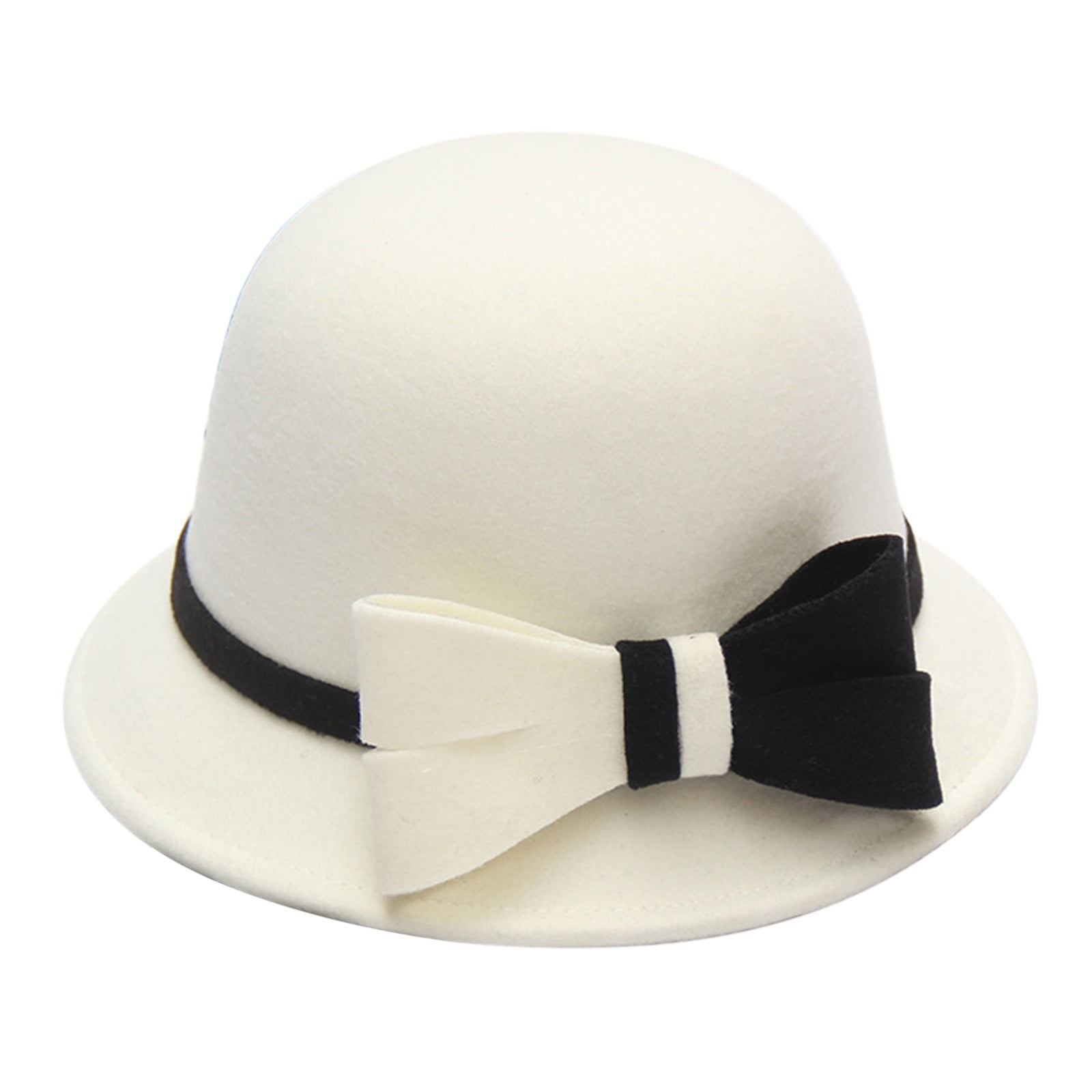 BAODANN Women's Autumn and Winter Bow Knot Round Top Casual Fisherman's ...