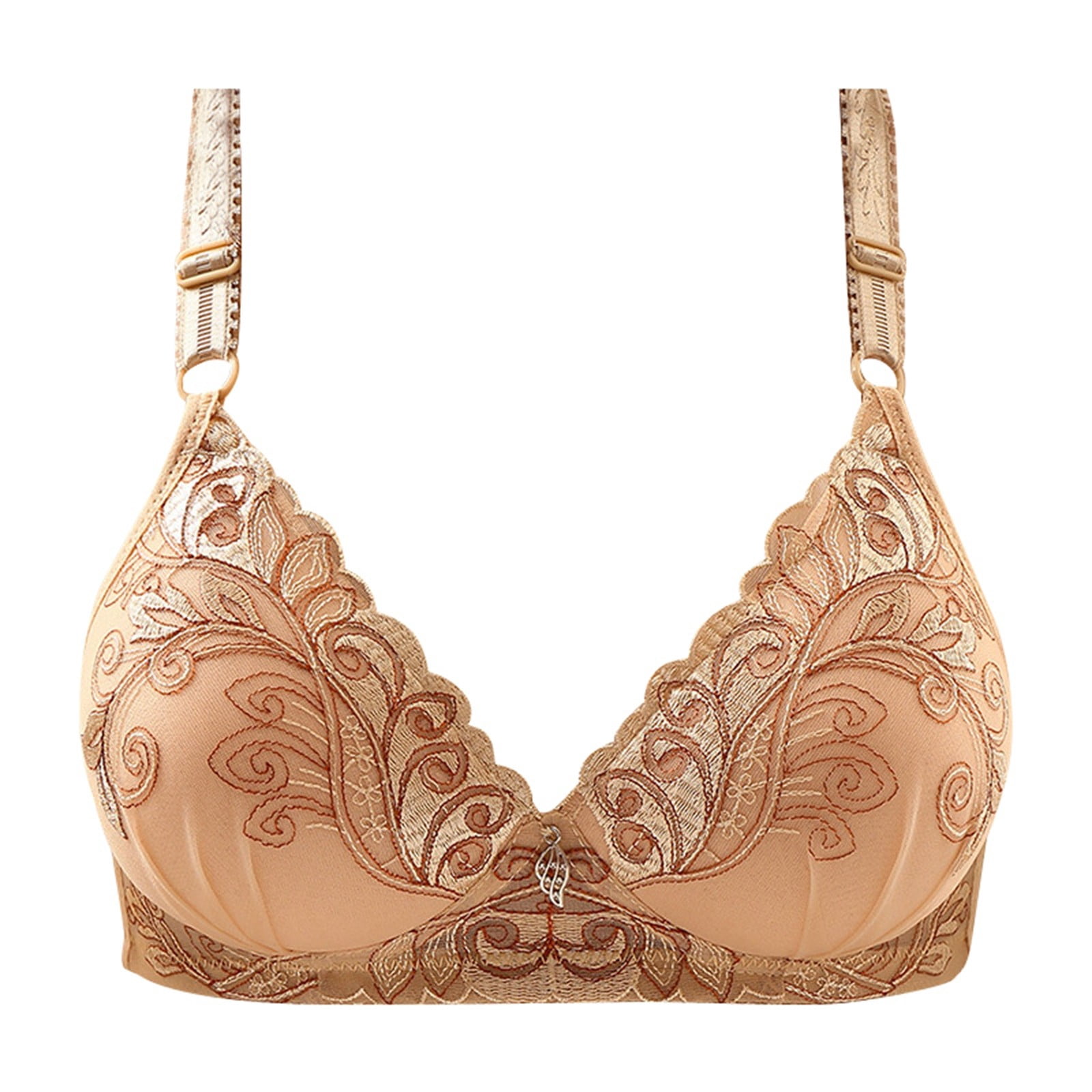 BAODANN Women's Beautifully Embroidered Floral Bra Push Up Pair Support ...