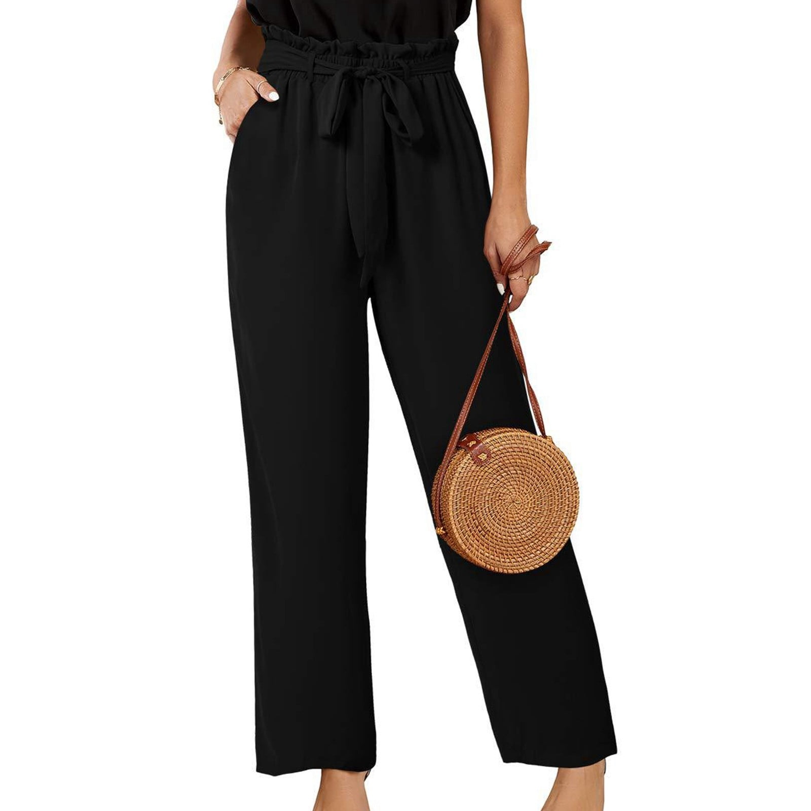 BAODANN Women's Casual Fashion Solid Color Pants Partial Dandelion ...