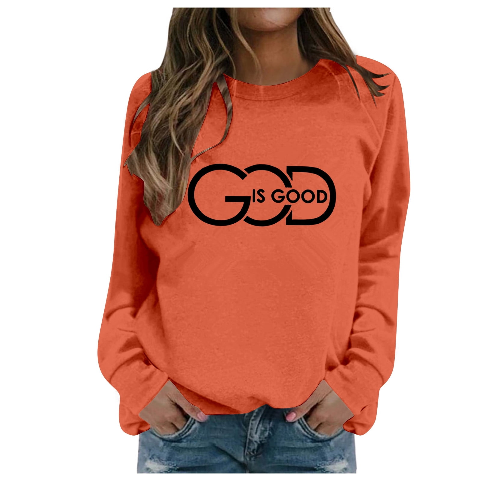 BAODANN Women's Crewneck Casual Canned Food Festival Printed Sweatshirt ...