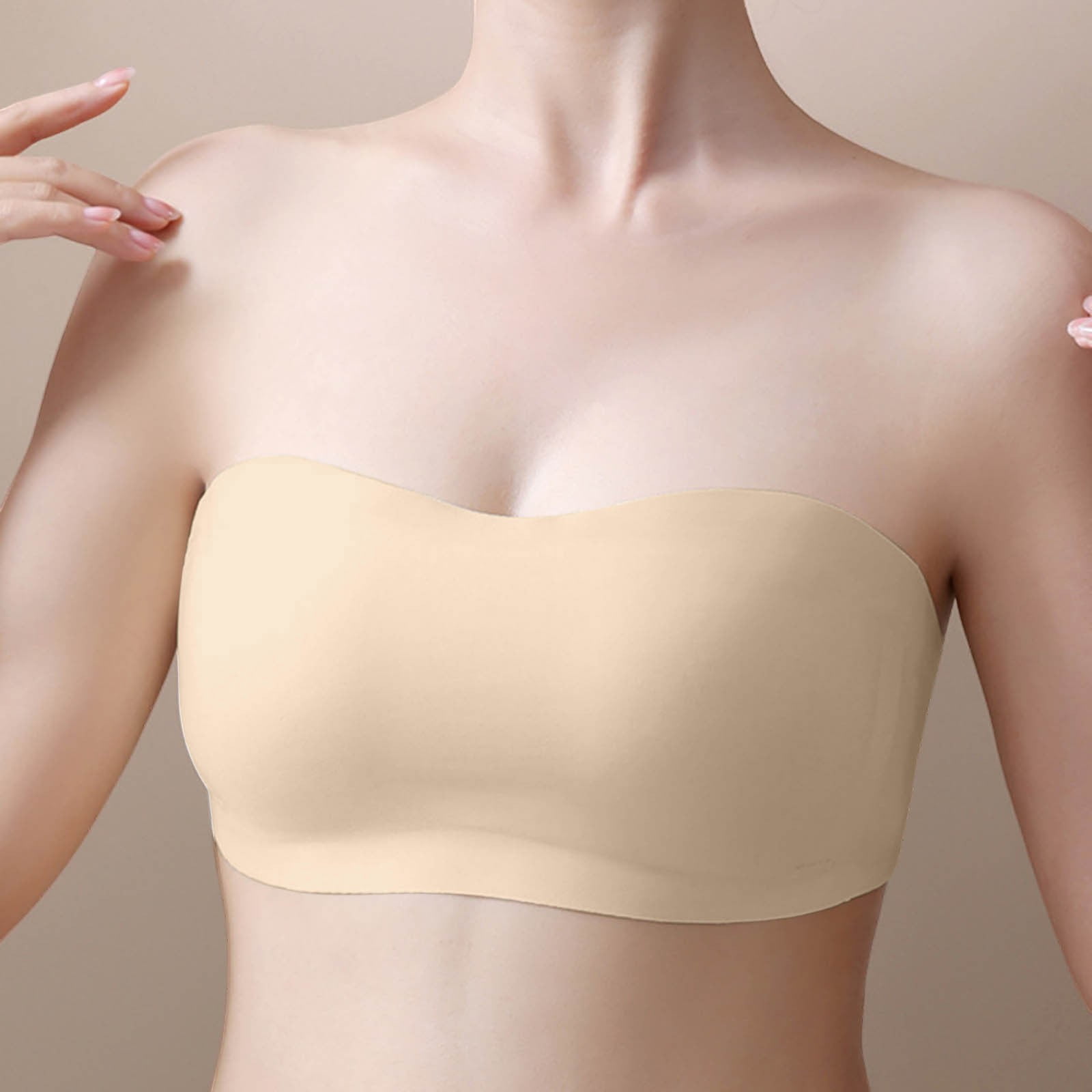 BAODANN Women's And Drop Strapless Bra Seamless One Line Bra Removable Shoulder Straps Strapless ...