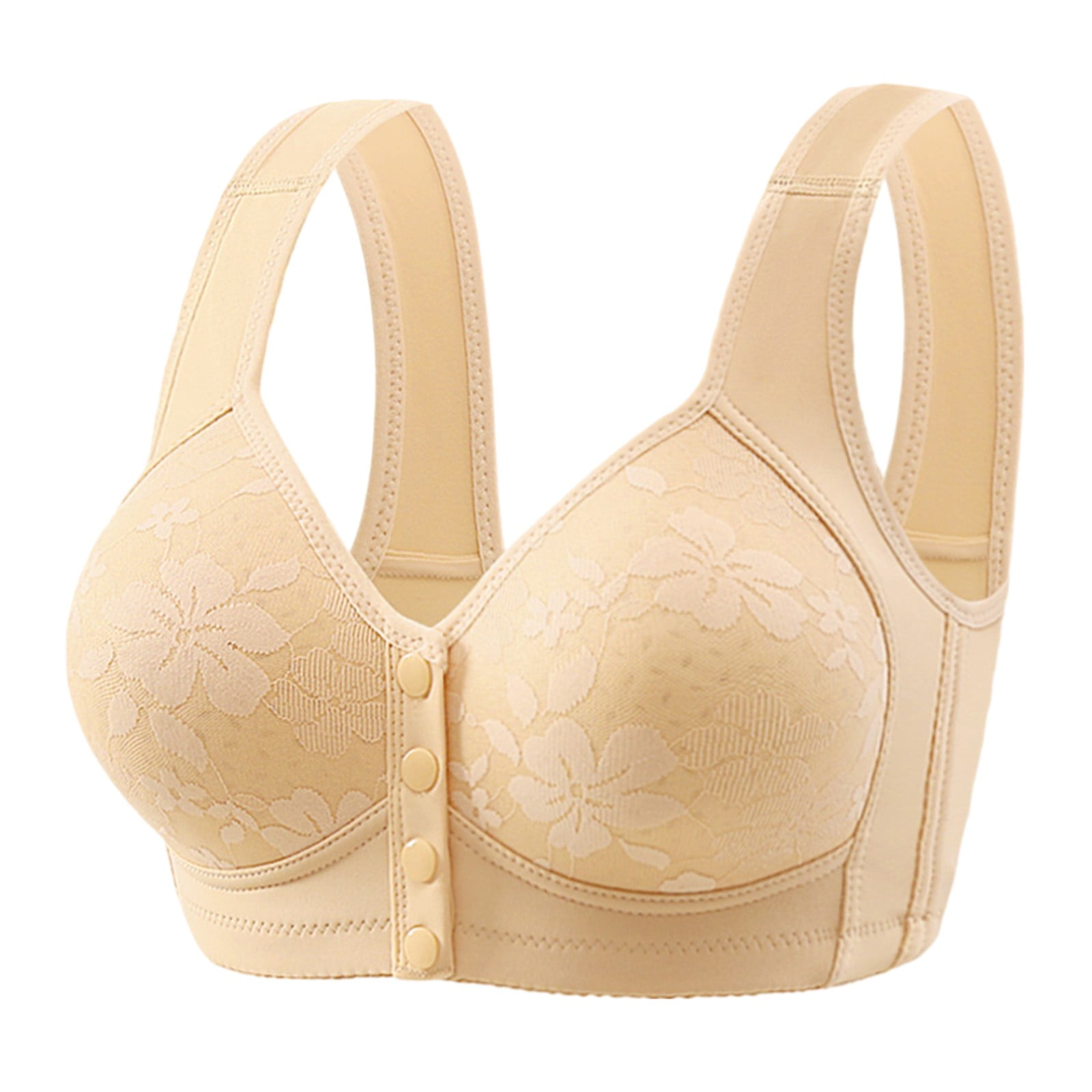 BAODANN Women's Fixed Cup Front Buckle Underwear for The Elderly Plus ...