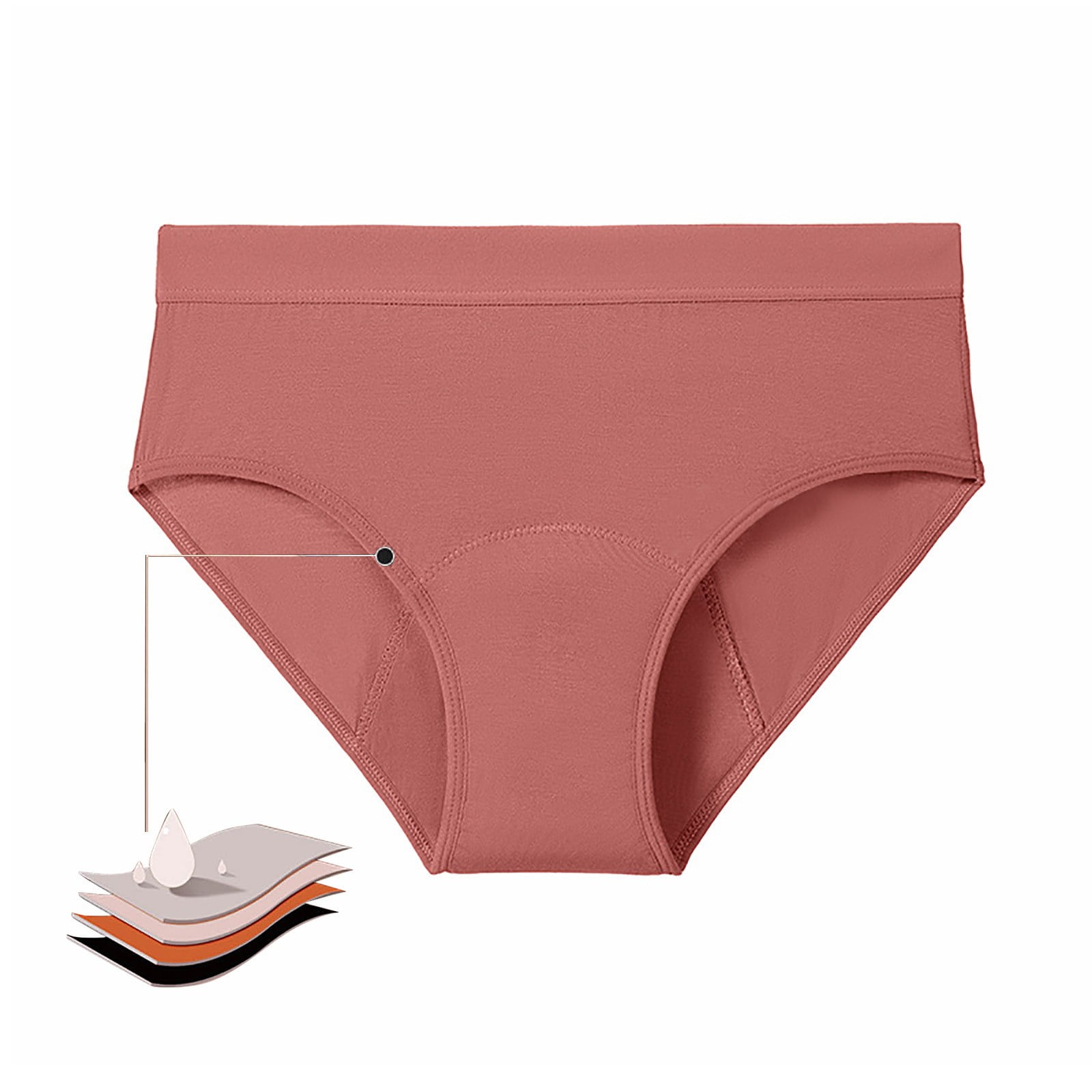 BAODANN Women's Large Size Color Four Layer Underwear Absorption Large Breathable Leak Proof ...