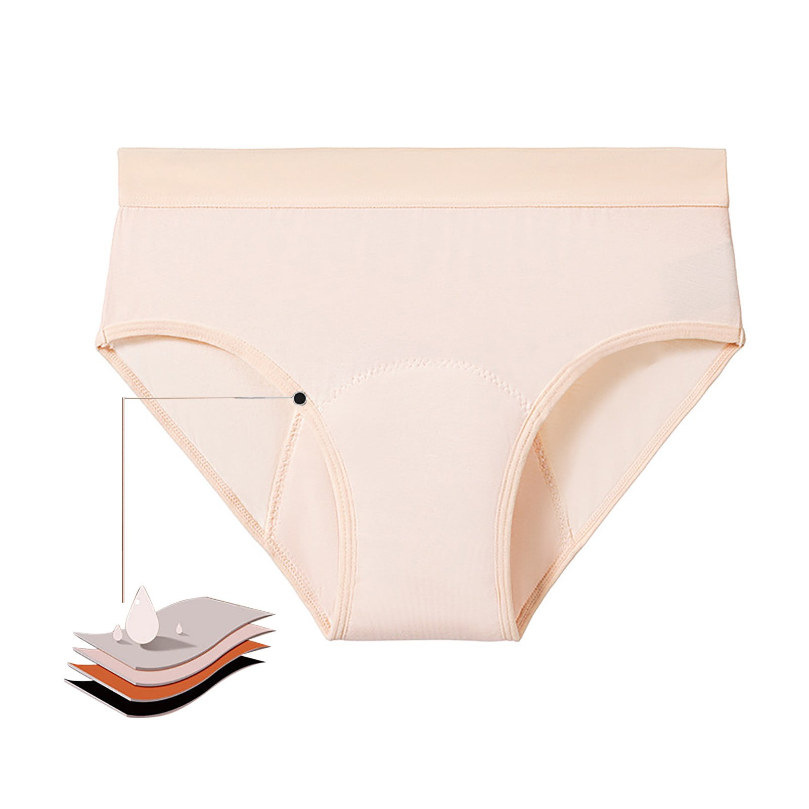 BAODANN Women's Large Size Color Four Layer Underwear Absorption Large Breathable Leak Proof ...
