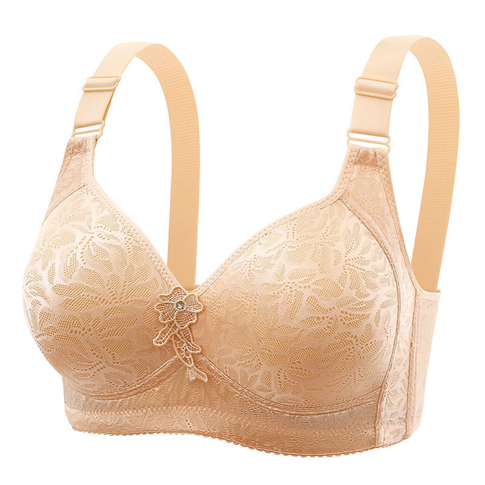 BAODANN Women's Large Sized Steel Rimless Jacquard Thin Cup Four Bra ...