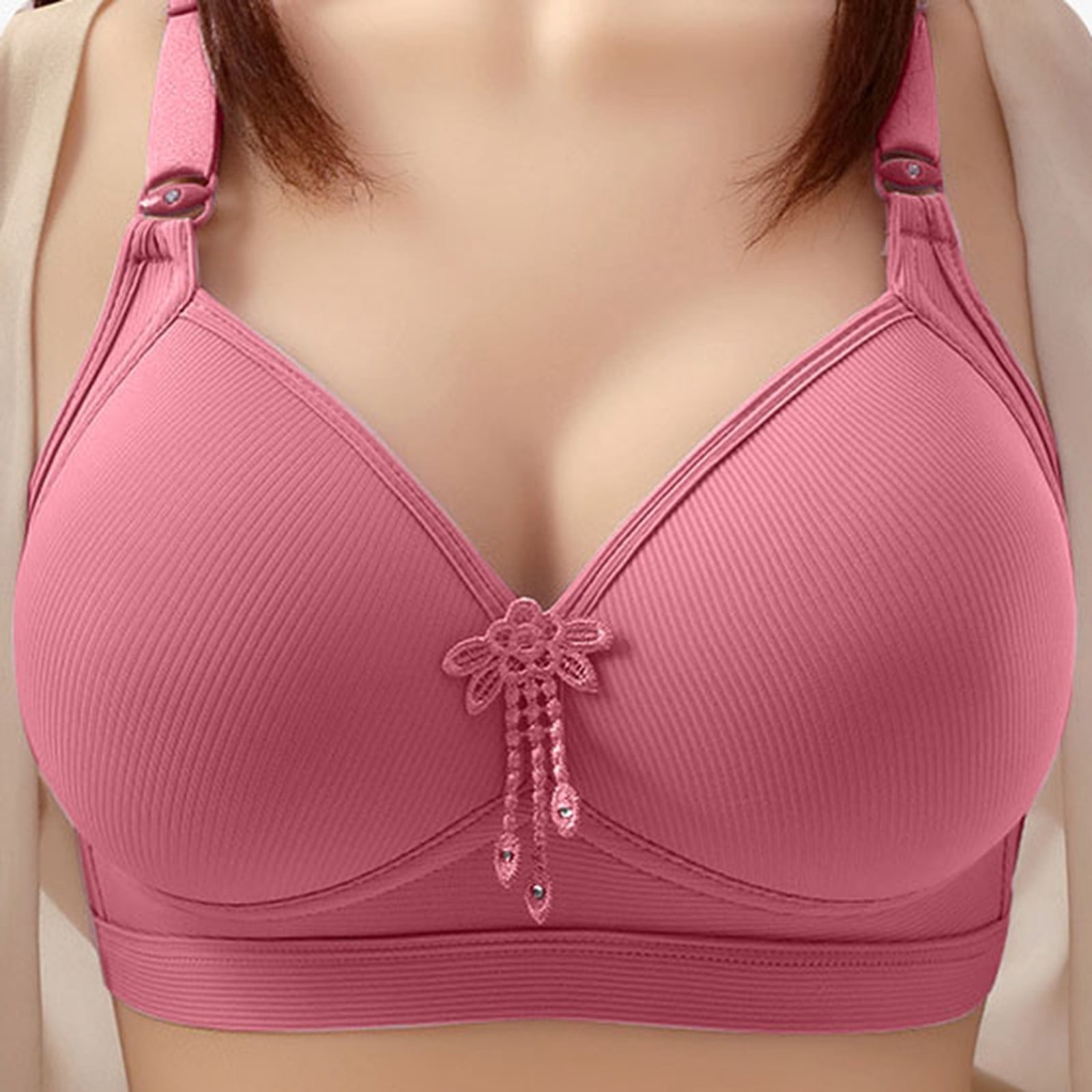 BAODANN Women's Oversized Non Steel Hoop Sweat Wicking Breathable And Beautiful Back Without ...