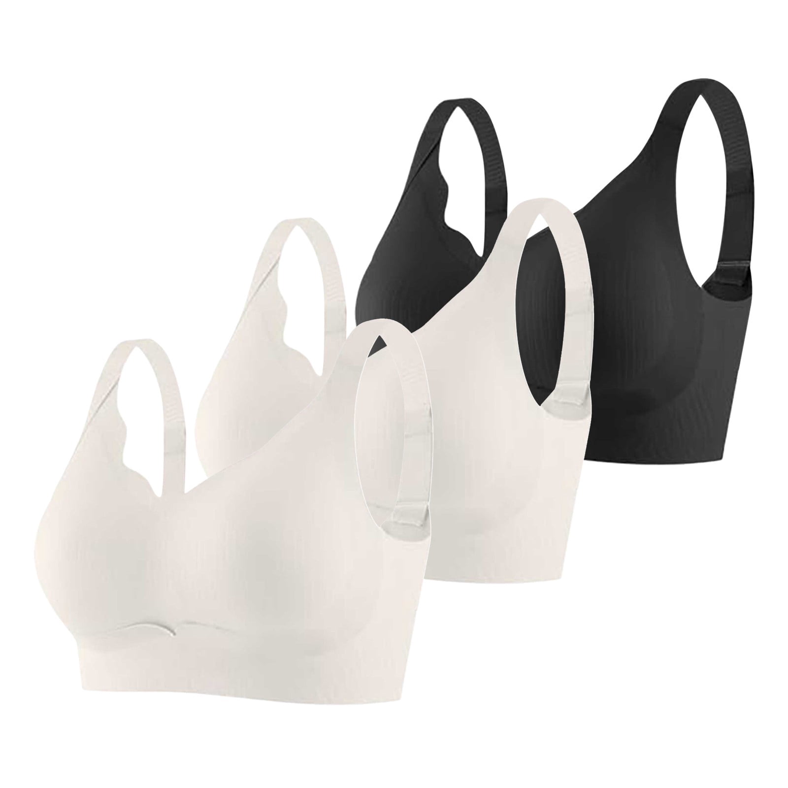 BAODANN Women's Seamless Comfort Bra 3 Piece Set Adjustable Support ...