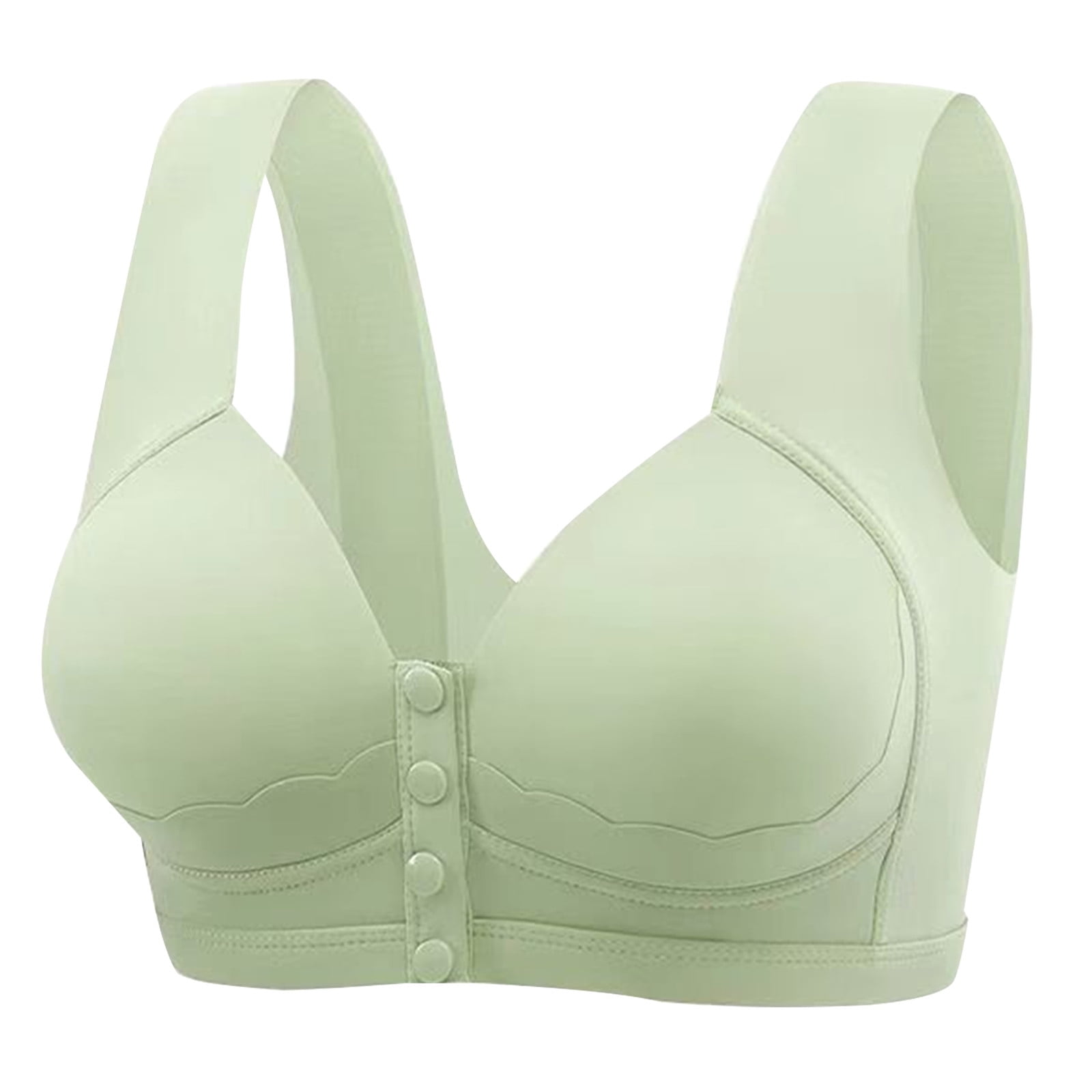 BAODANN Women's Solid Color Bra With No Wire Front Buckle Sports Bra ...