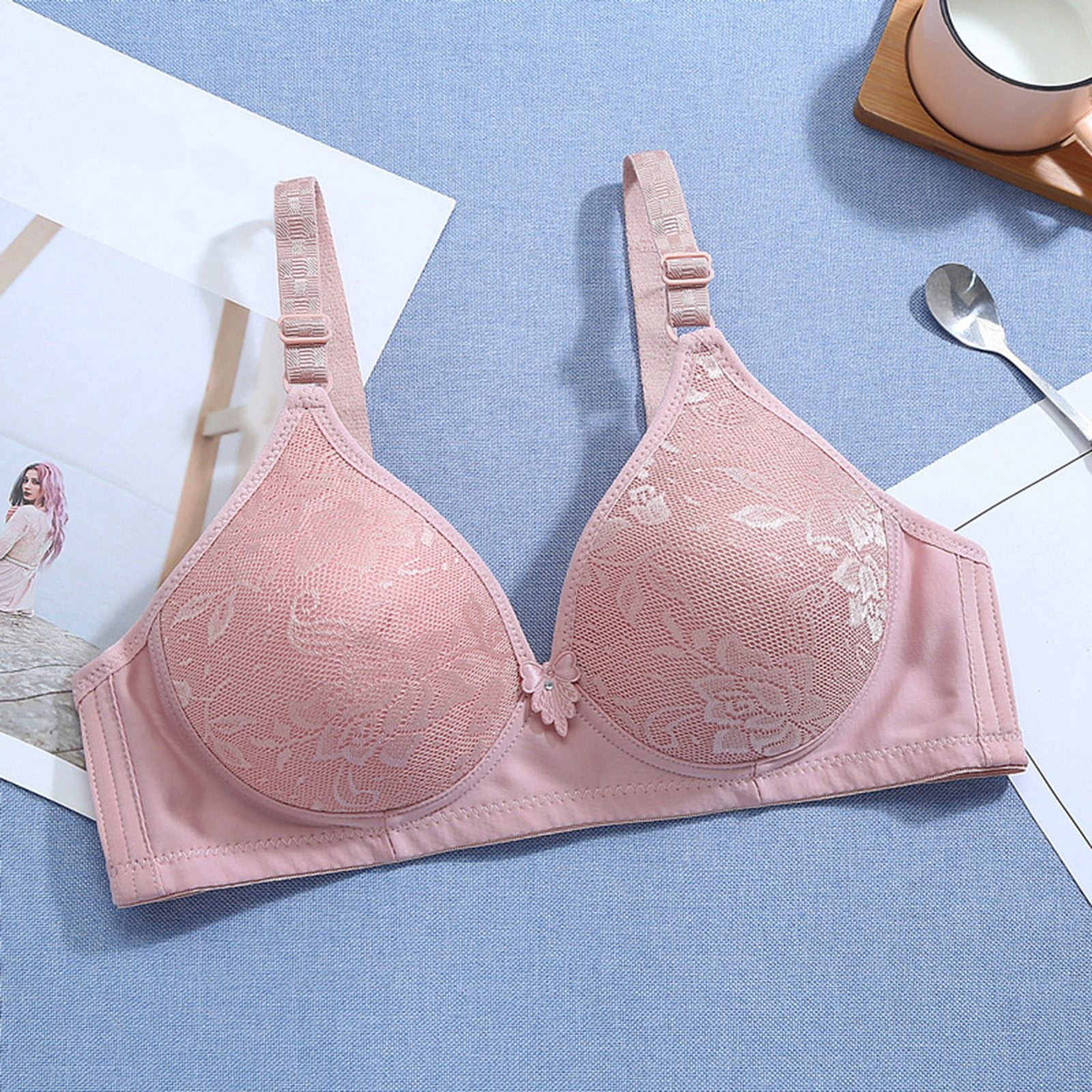 BAODANN Women's Thin Breathable Non Underwire Gathering Comfortable ...