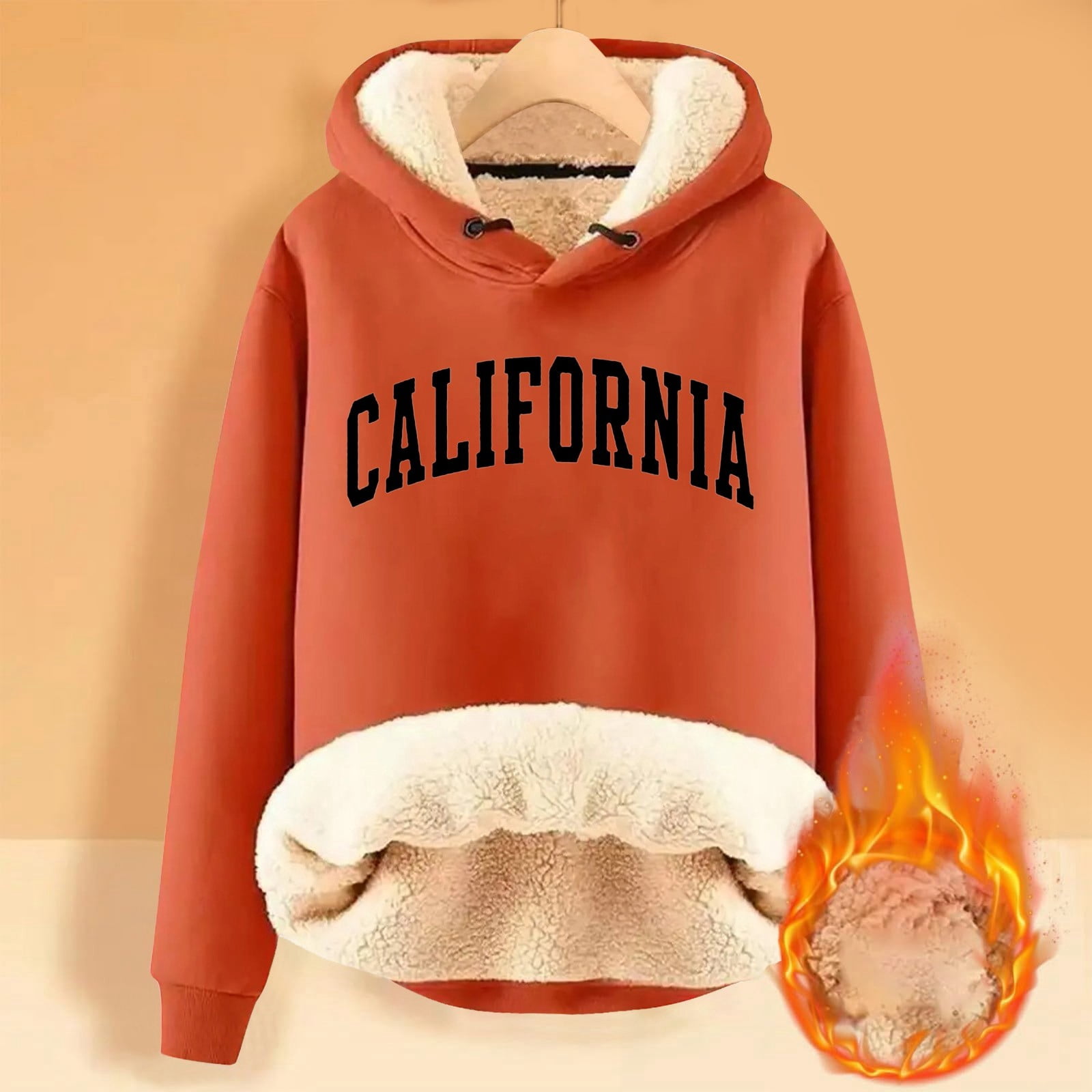 BAODANN Women's Winter Velvet Padded Warm Cardigan Sherbet Hooded ...
