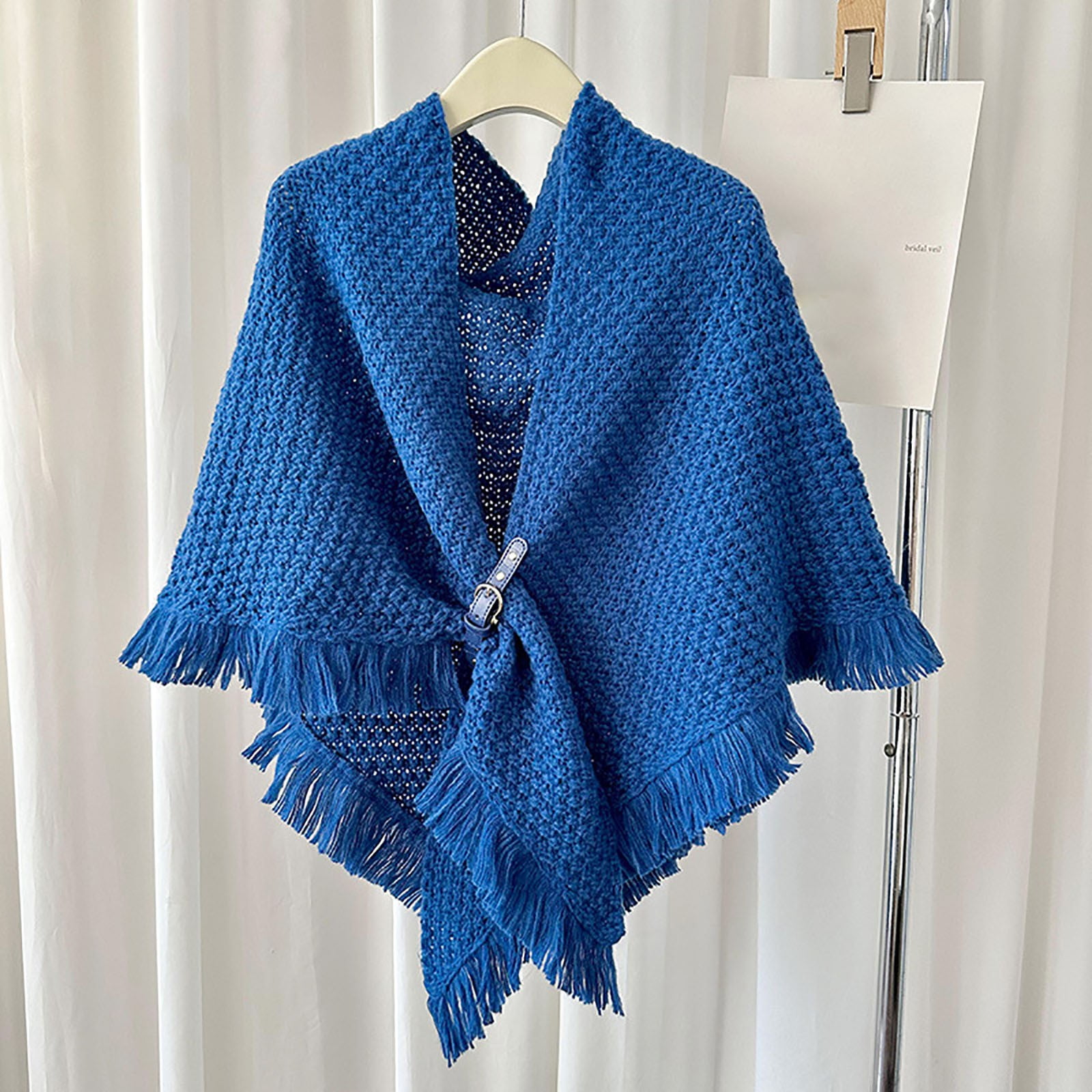 BAODANN Womens Large Front Poncho Sweater Wrap Topper Knitted Elegant Shawls Cape Silk Head Was ...