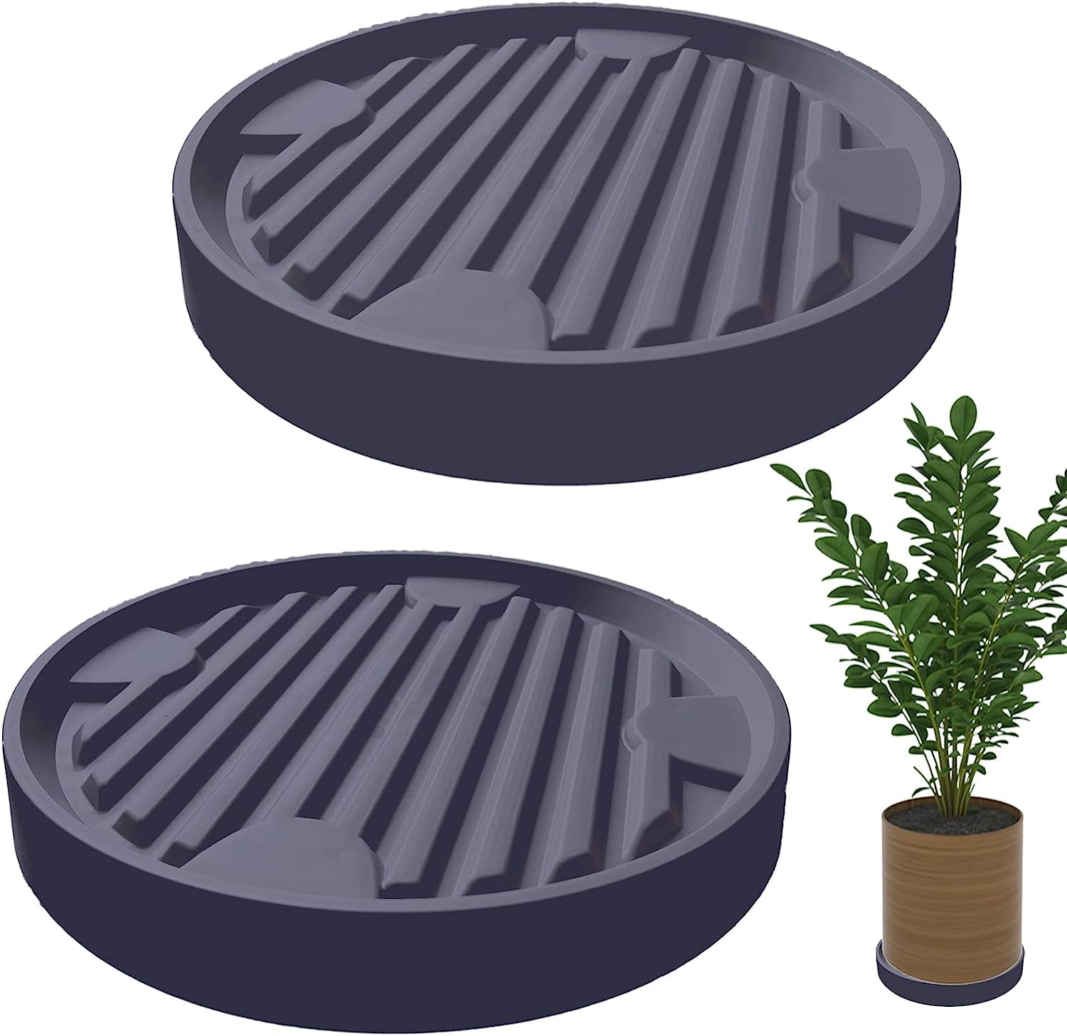 Baodeli 2 Pcs 13.5Inch Heavy Duty Plant Caddy with Invisible Wheels ...