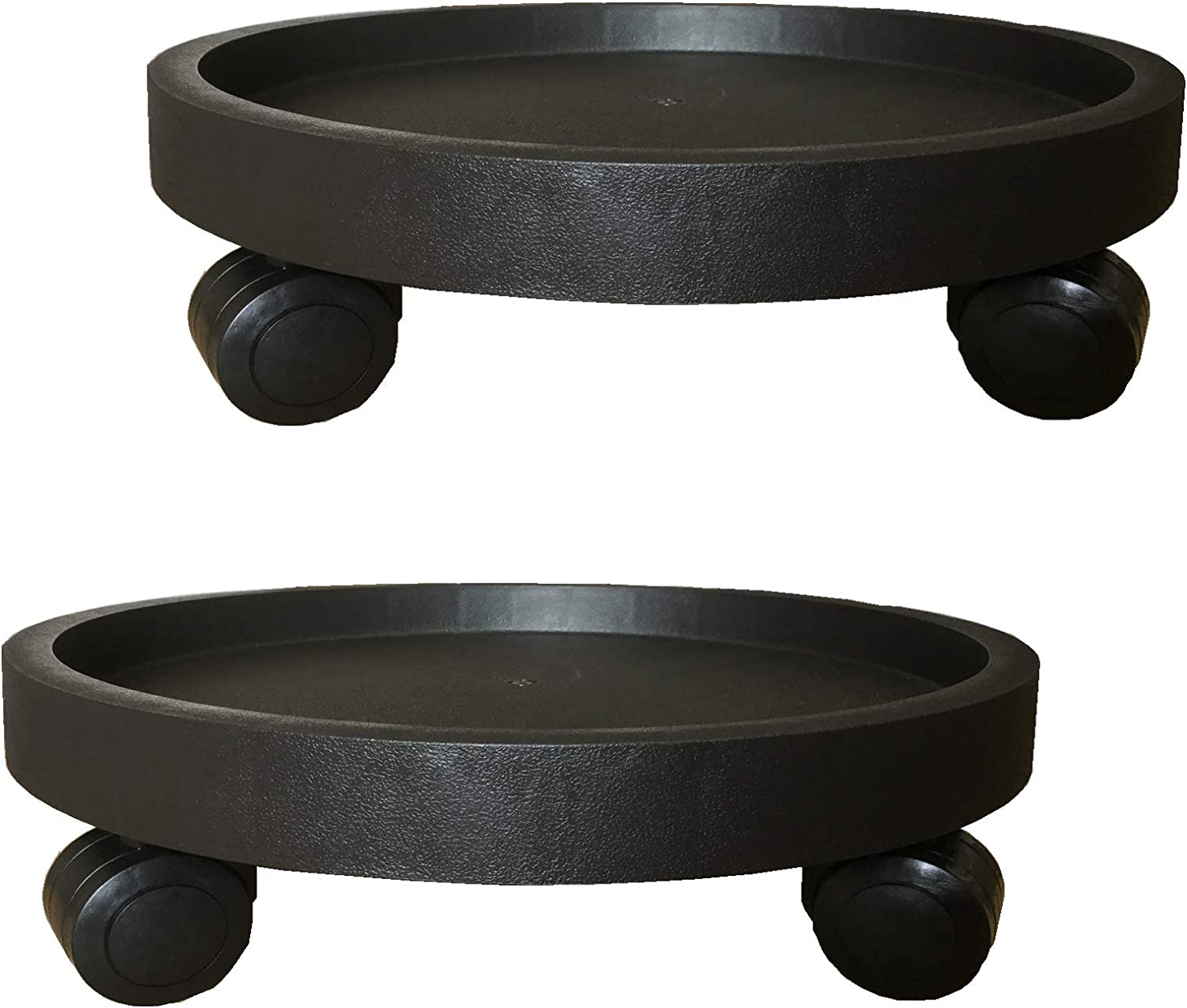 Bloem 14-in Round Planter Caddy With Wheels - Black - 100 lb Capacity ...