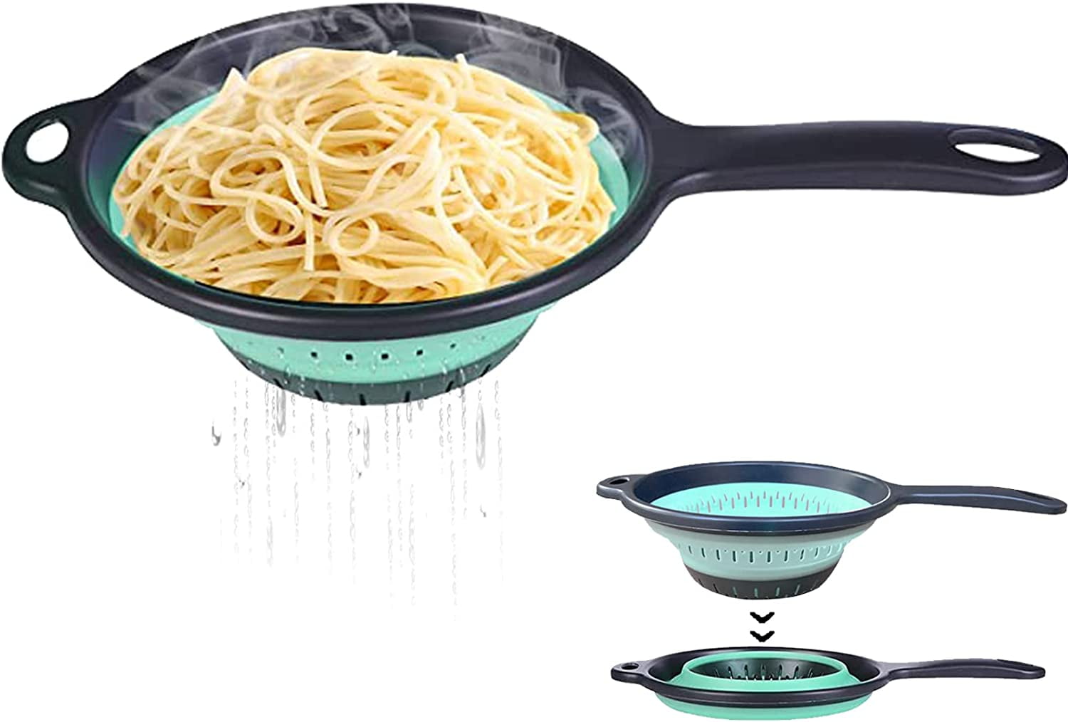 BAODELI Collapsible Colander Strainer Colander 2 Quart Collapsible ...