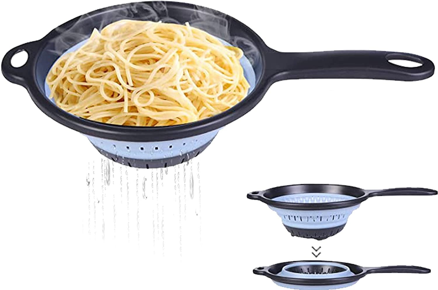 BAODELI Collapsible Colander Strainer Colander 2 Quart Collapsible ...