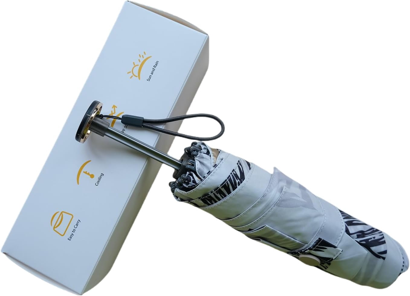 BAODINI Travel Small Mini Sun Umbrella with Case Lightweight with ...