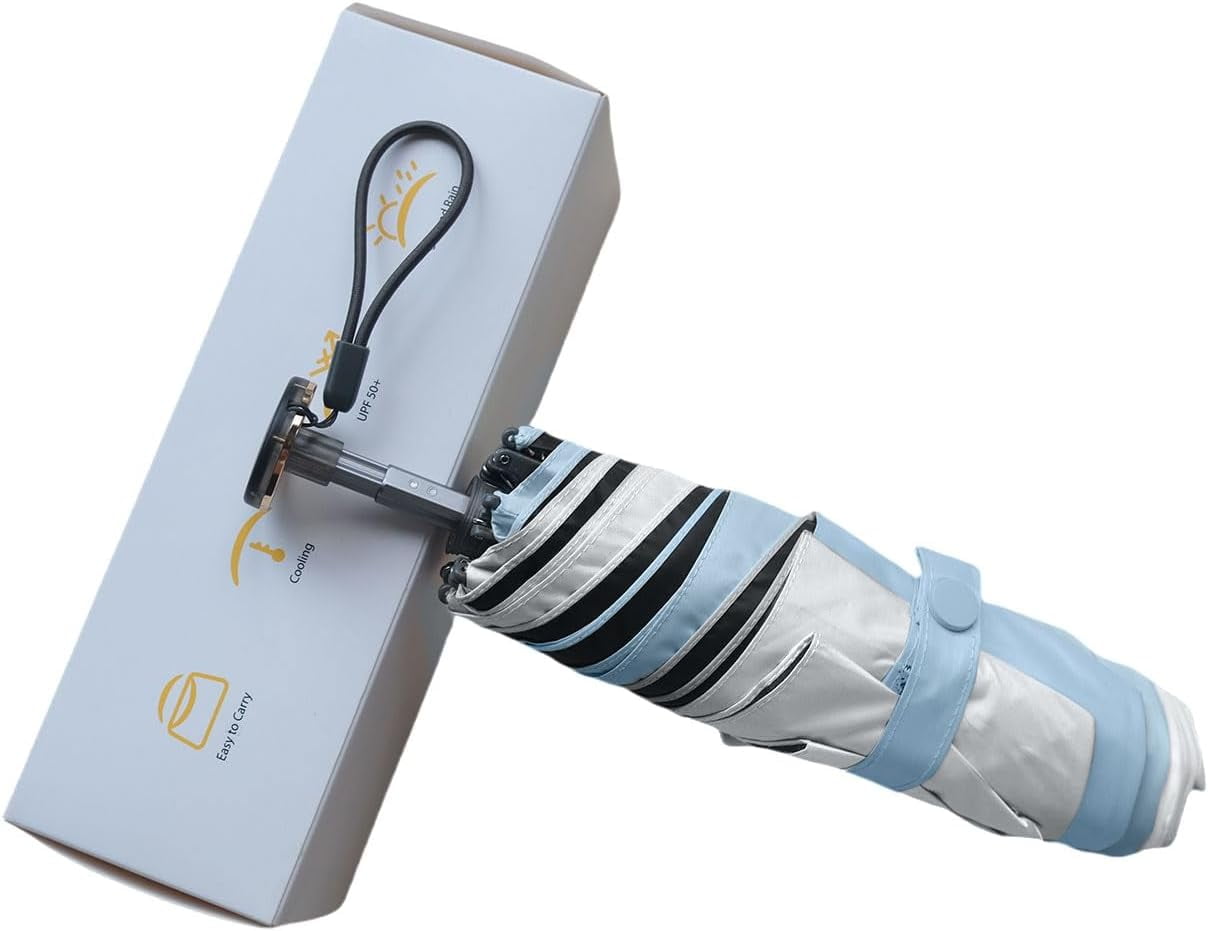 BAODINI Travel Small Mini Sun Umbrella with Case Lightweight with ...