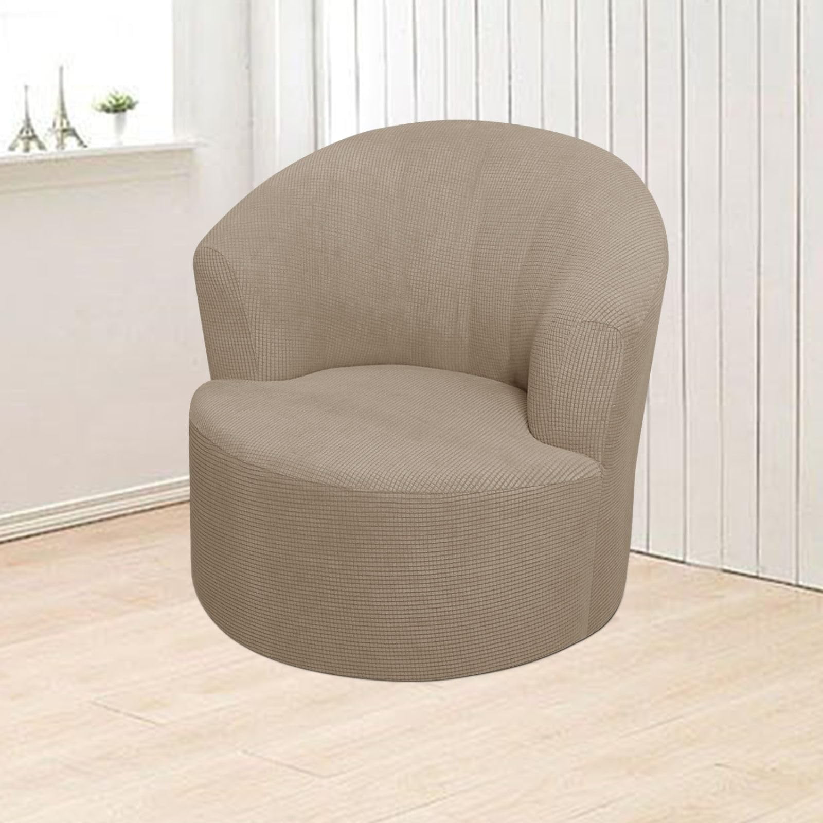 BAODN Swivel Barrel Chair,Stool Covers,Stretch Armchair Slipcovers ...