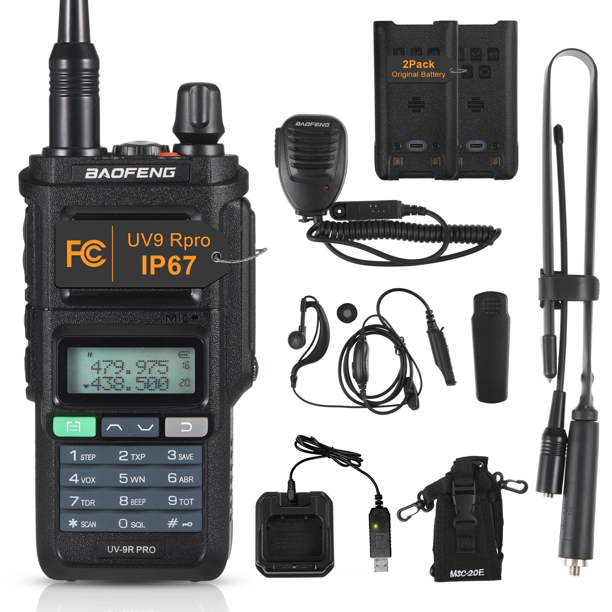 BAOFENG UV9R Pro Walkie Talkie, Dual Band Radio, Long Range, Waterproof ...