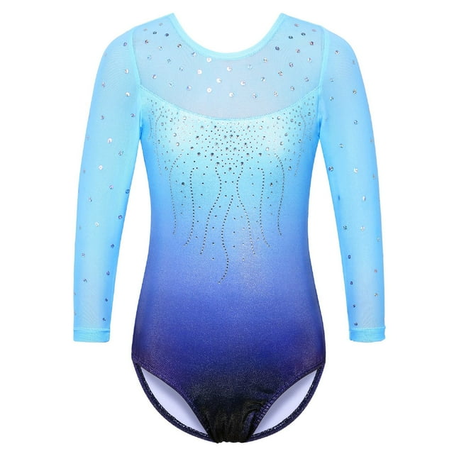 Baohulu 3 4 Sleeve Gymnastics Leotard For Girls Gradient Purple