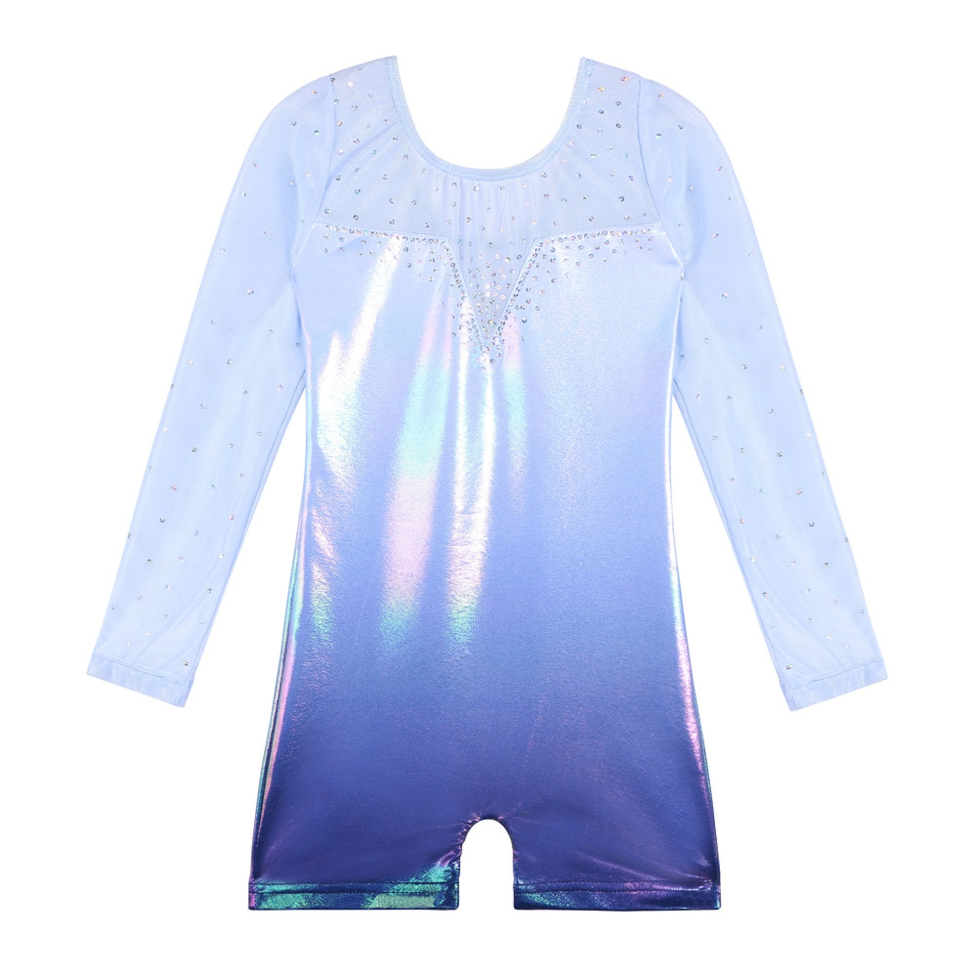 BAOHULU Girls Gymnastics Leotards with Shorts Sparkle Sequin Long ...