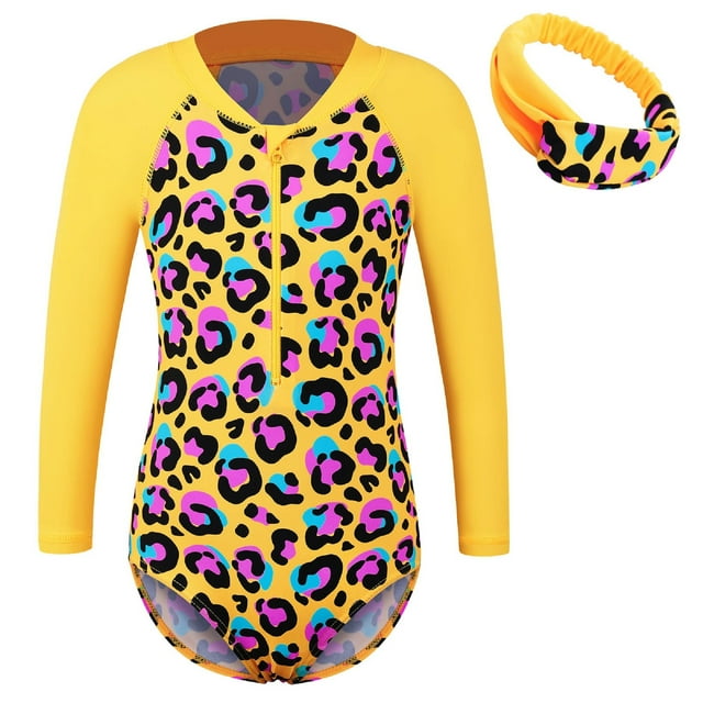 Baohulu Girls Long Sleeve Swimsuit Upf 50 Sun Protection Swimwear