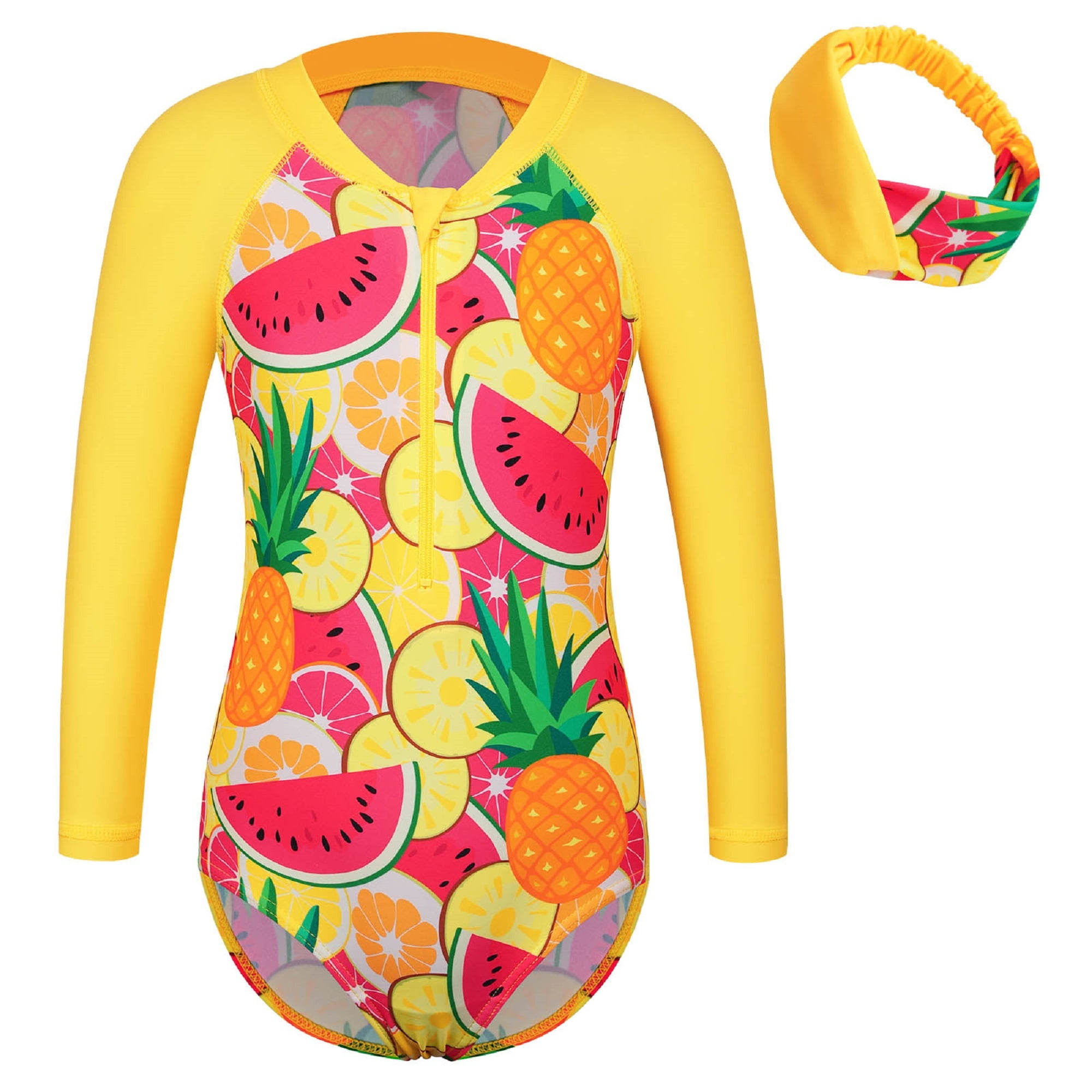 BAOHULU Girls Long Sleeve Swimsuit UPF 50+ Sun Protection Swimwear ...