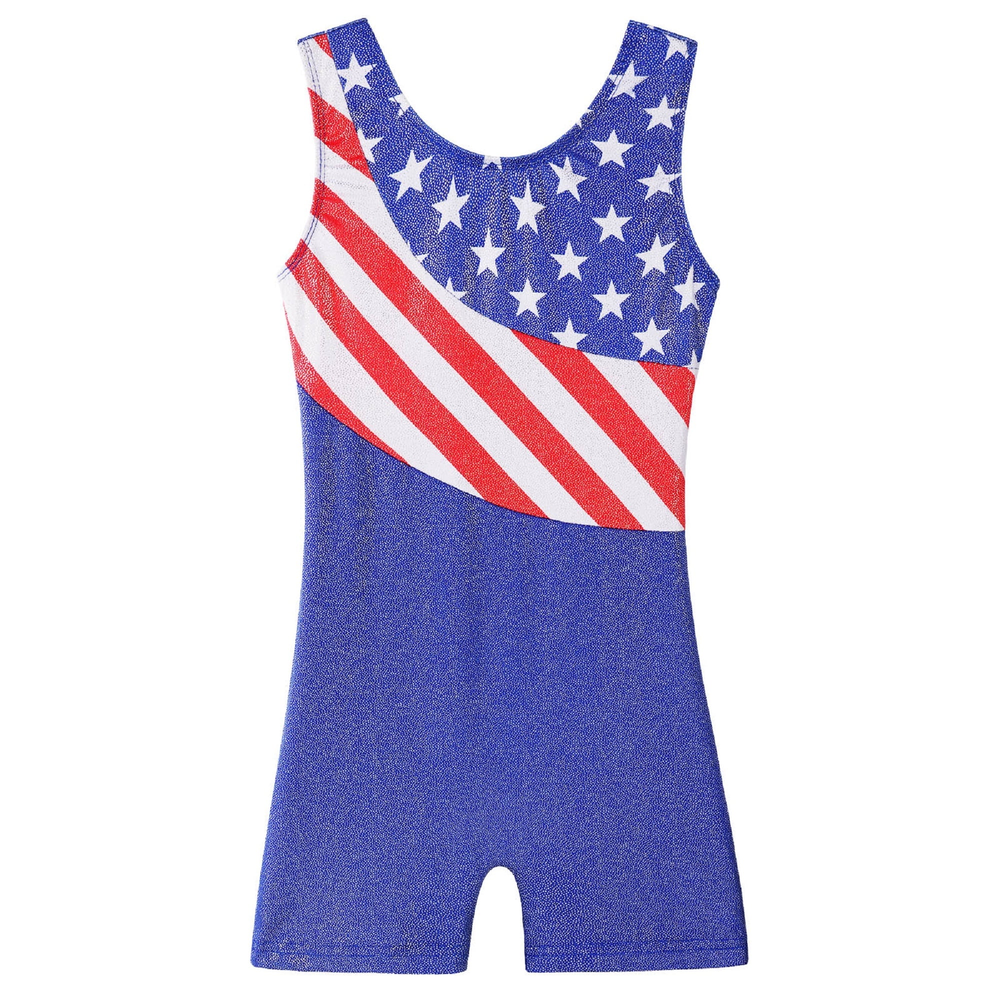 BAOHULU Girls Sleeveless Gymnastics Leotards Unitard Kids Short Tank ...