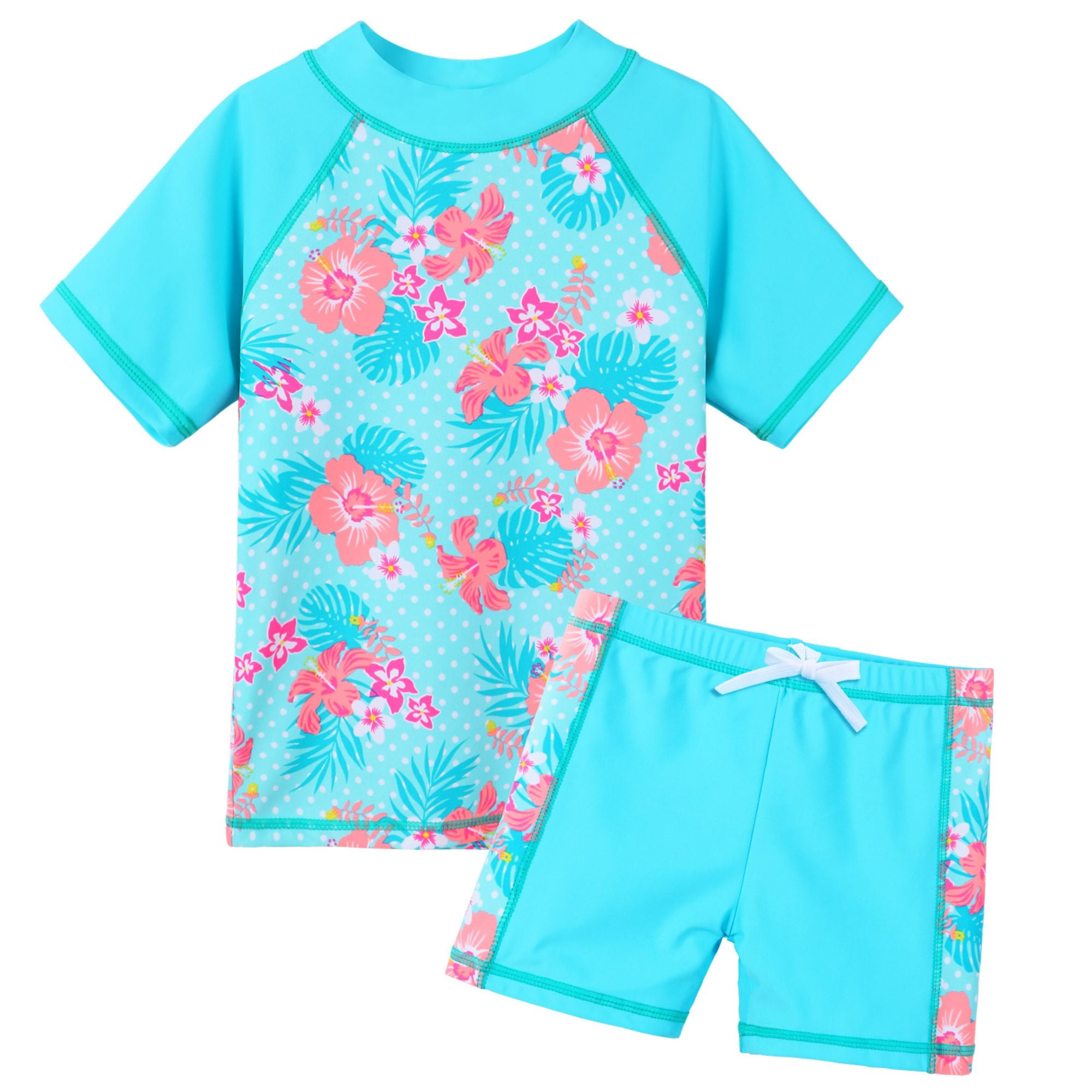 BAOHULU Girls Swimsuit Two Piece Tankini UPF 50+ UV Protective Rash Guard Set 3-12 Years ...
