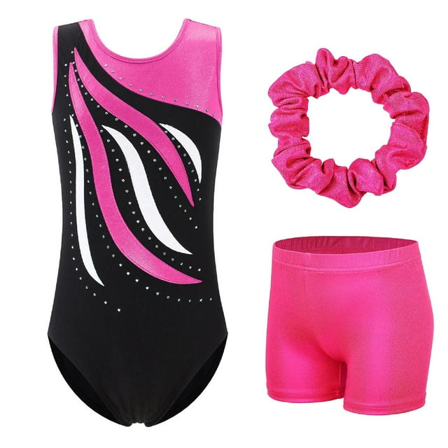 BAOHULU Gymnastics Leotards for Girls Dance Unitards Matching Shorts 3 ...