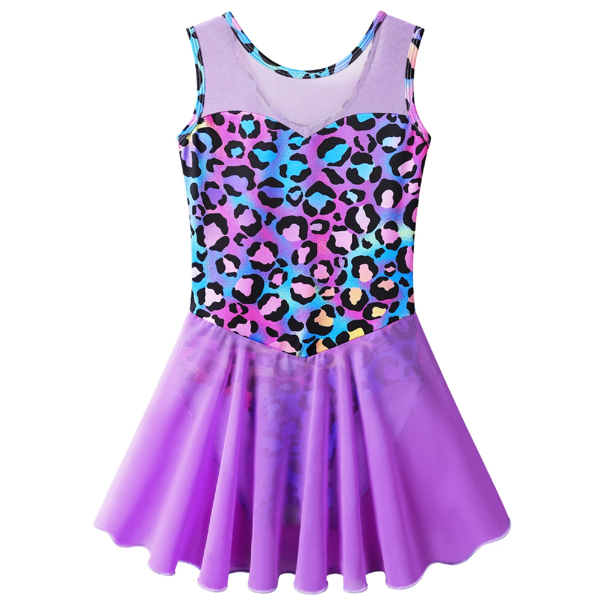 BAOHULU Gymnastics Skirted Leotards for Girls Leopard Ballet Dance ...