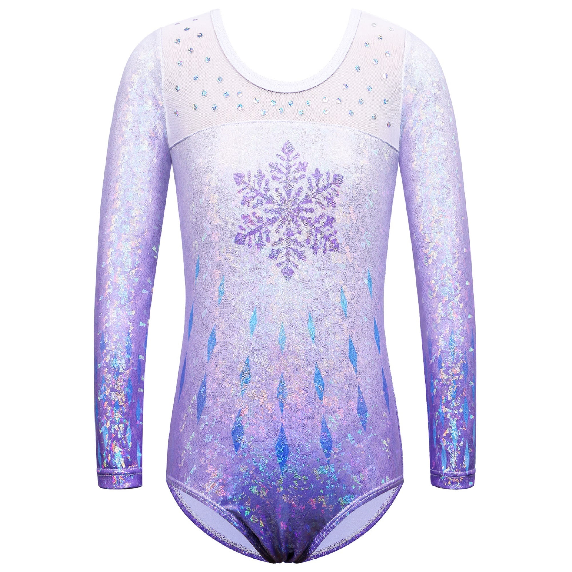 BAOHULU Long Sleeve Gymnastics Leotard for Girls Purple Training ...