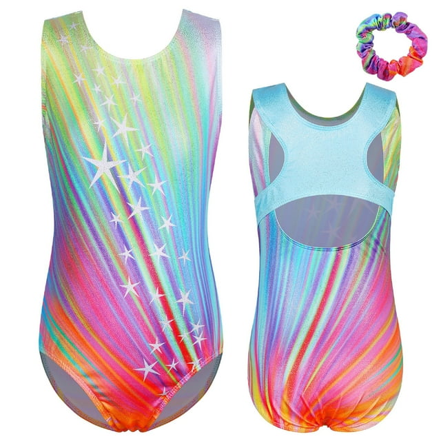 BAOHULU Sleeveless Girls Gymnastics Leotards Rainbow Unitard Ballet ...