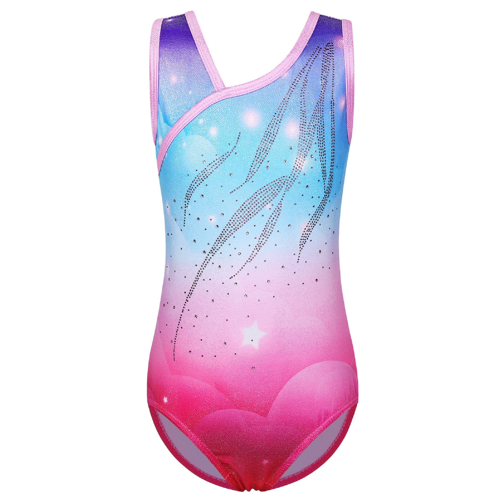 BAOHULU Sparkle Gymnastics Leotard for Girls Gradient Pink Practice ...