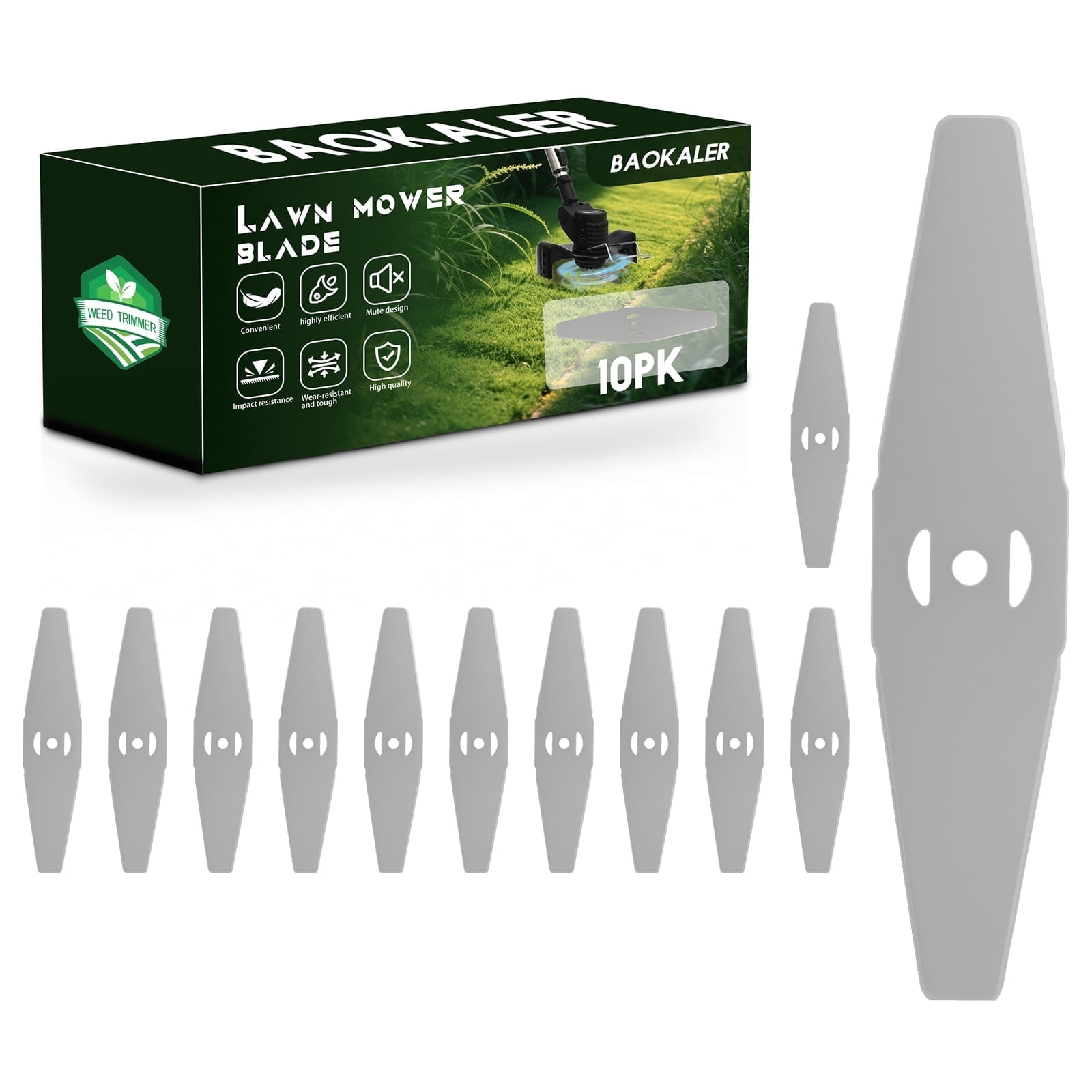 BAOKALER 10 Pcs Metal String Trimmer Head Blades Replacement, Saw ...