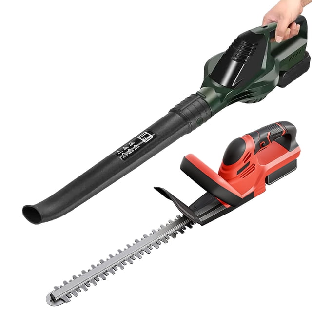 BAOKALER 20" Electric Hedge Trimmer Cordless & Electric Leaf Blower ...