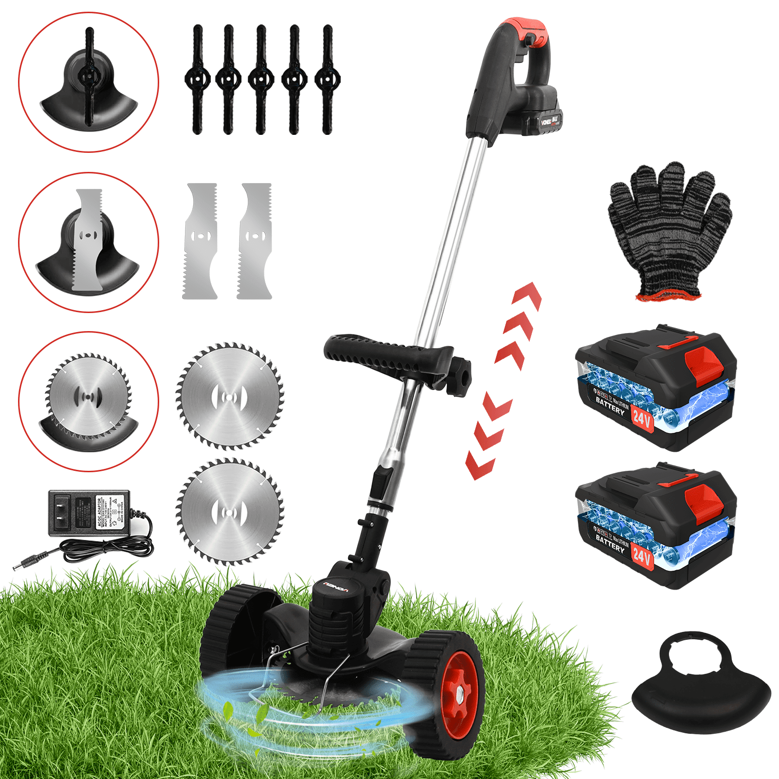 BAOKALER Electric Weed Eater Lawn Edger Cordless Grass String Trimmer ...