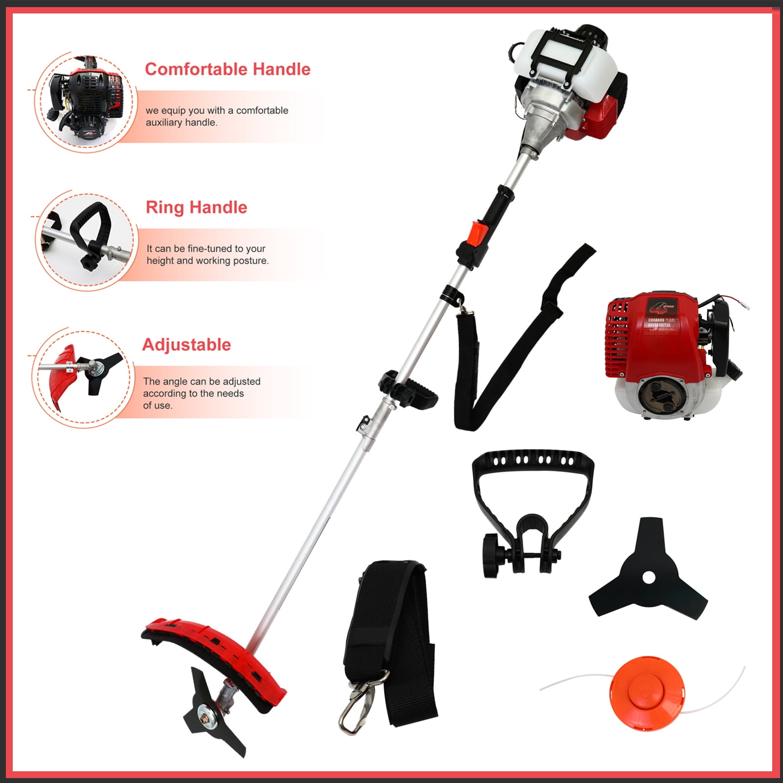 BAOKALER 4-Cycle 31CC 19lb Gas String Trimmer, Weed Wacker and Weed ...
