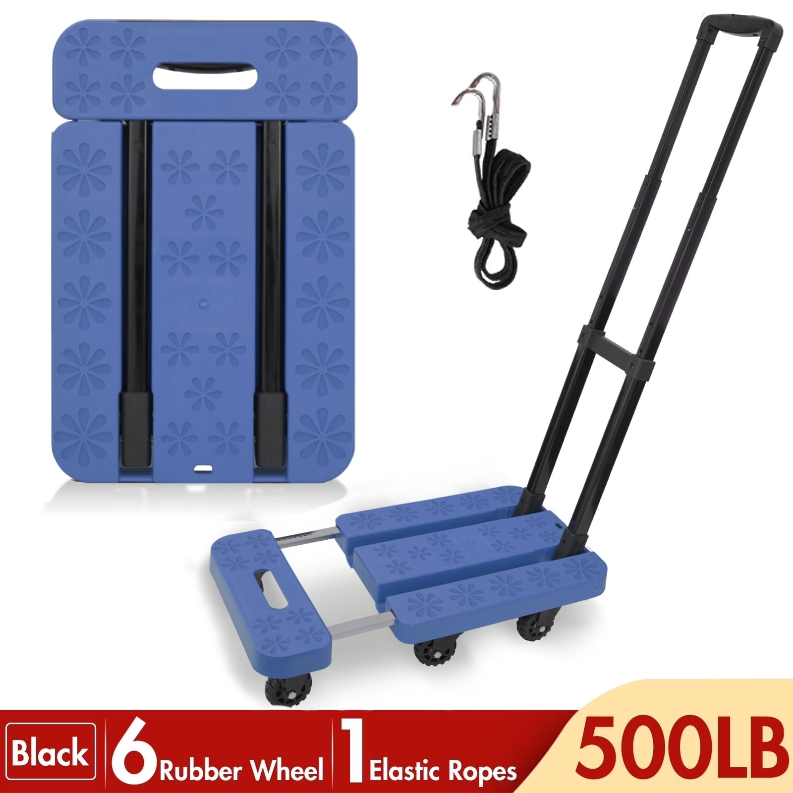 BAOKALER Folding Hand Truck, Heavy Duty Dolly Cart, Push Dolly Cart ...