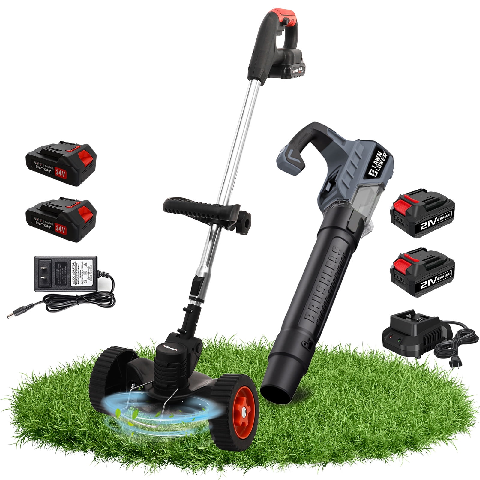 BAOKALER Lawn Care Combo Kit, Cordless Electric Weed Wacker with 3 ...
