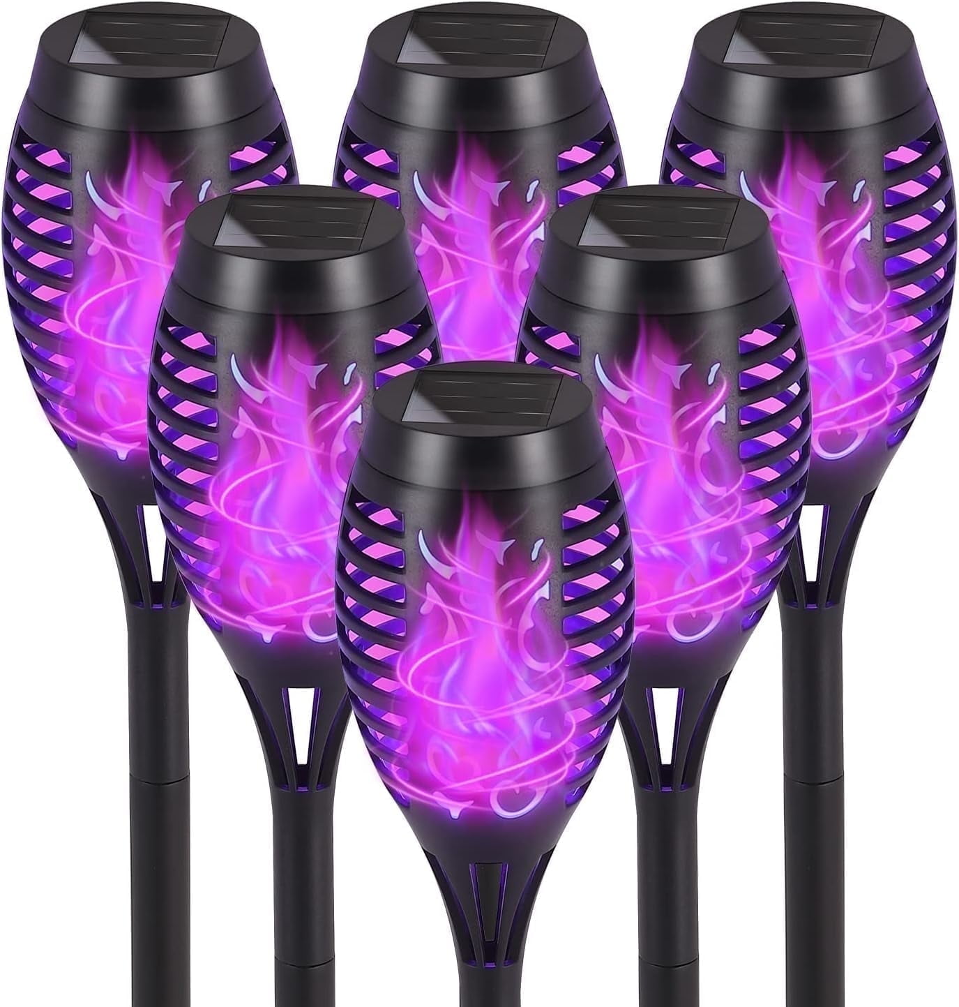 6PCS Outdoor Solar Torch Lights, Waterproof Tiki Stake Lights with ...